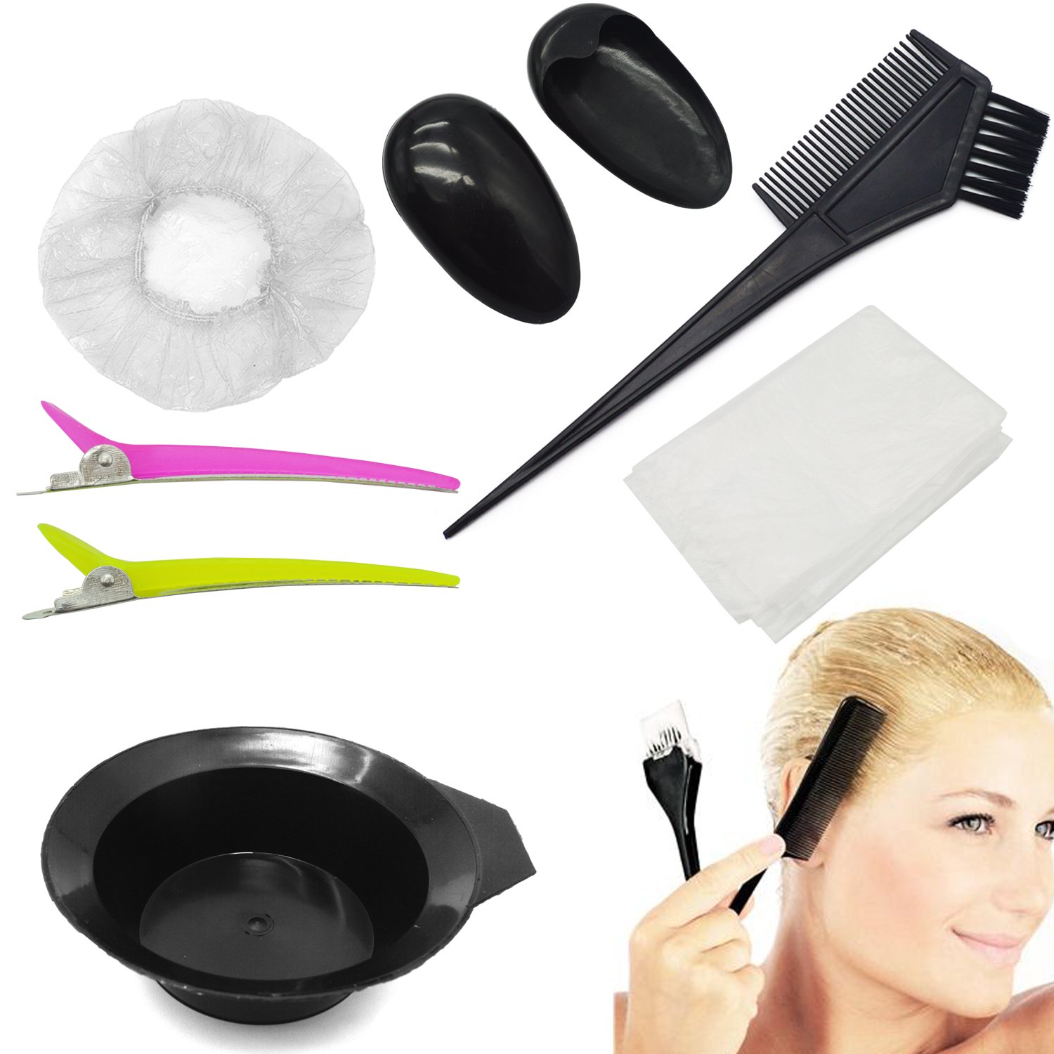 Amazon.com : 7 PCS Beauty Hair Dye Set Hair Coloring Kit - YSLF Dye ...