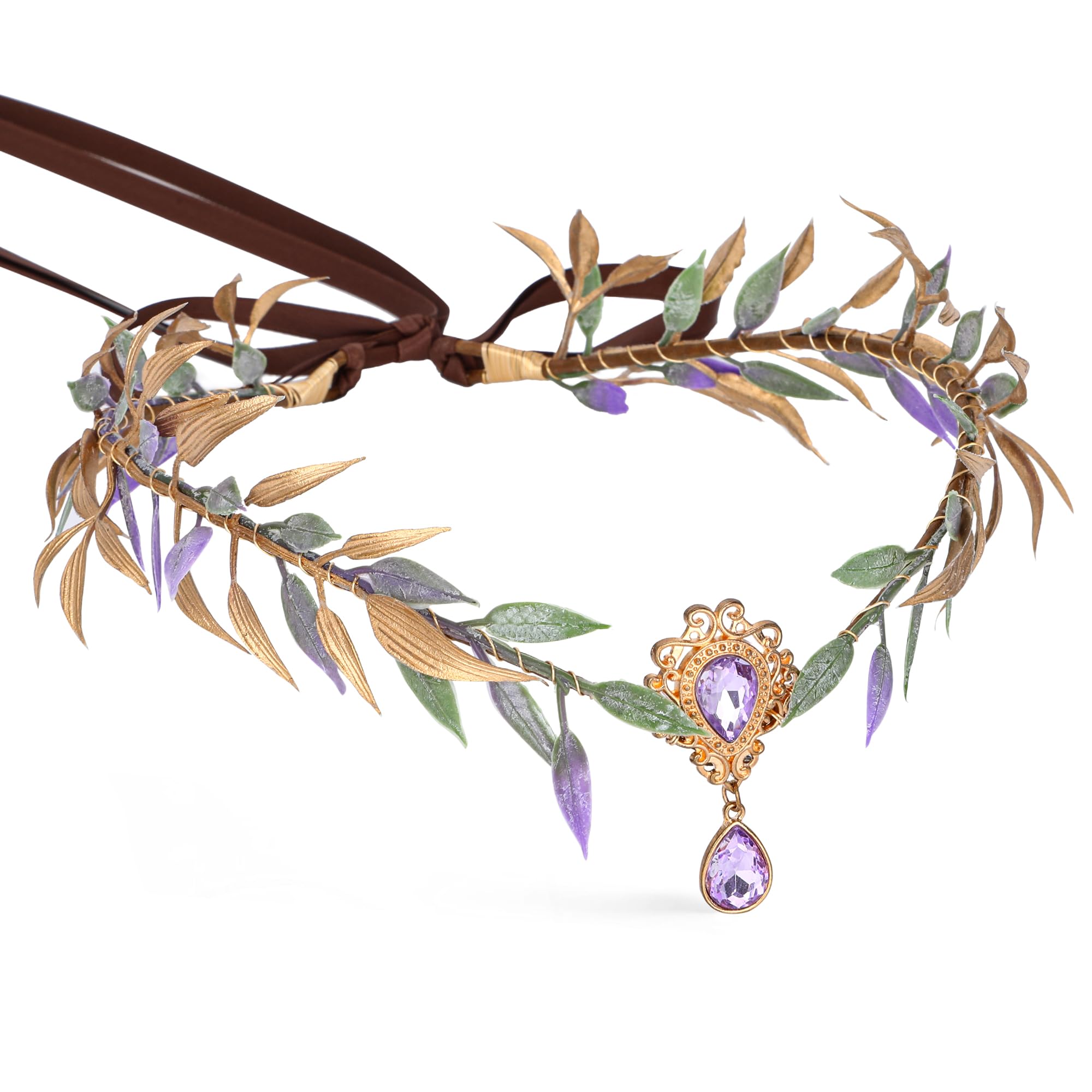 Amazon.com: MOSTORY Handmade Flower Elf Crown - Woodland Fairy ...