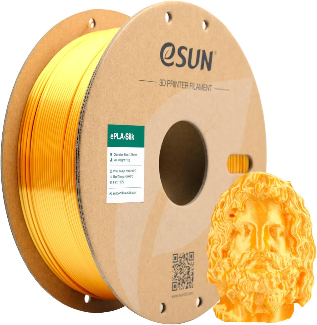 eSUN Silk Metal PLA Filament 1.75mm, Silky Metallic 3D Printer Filament ...