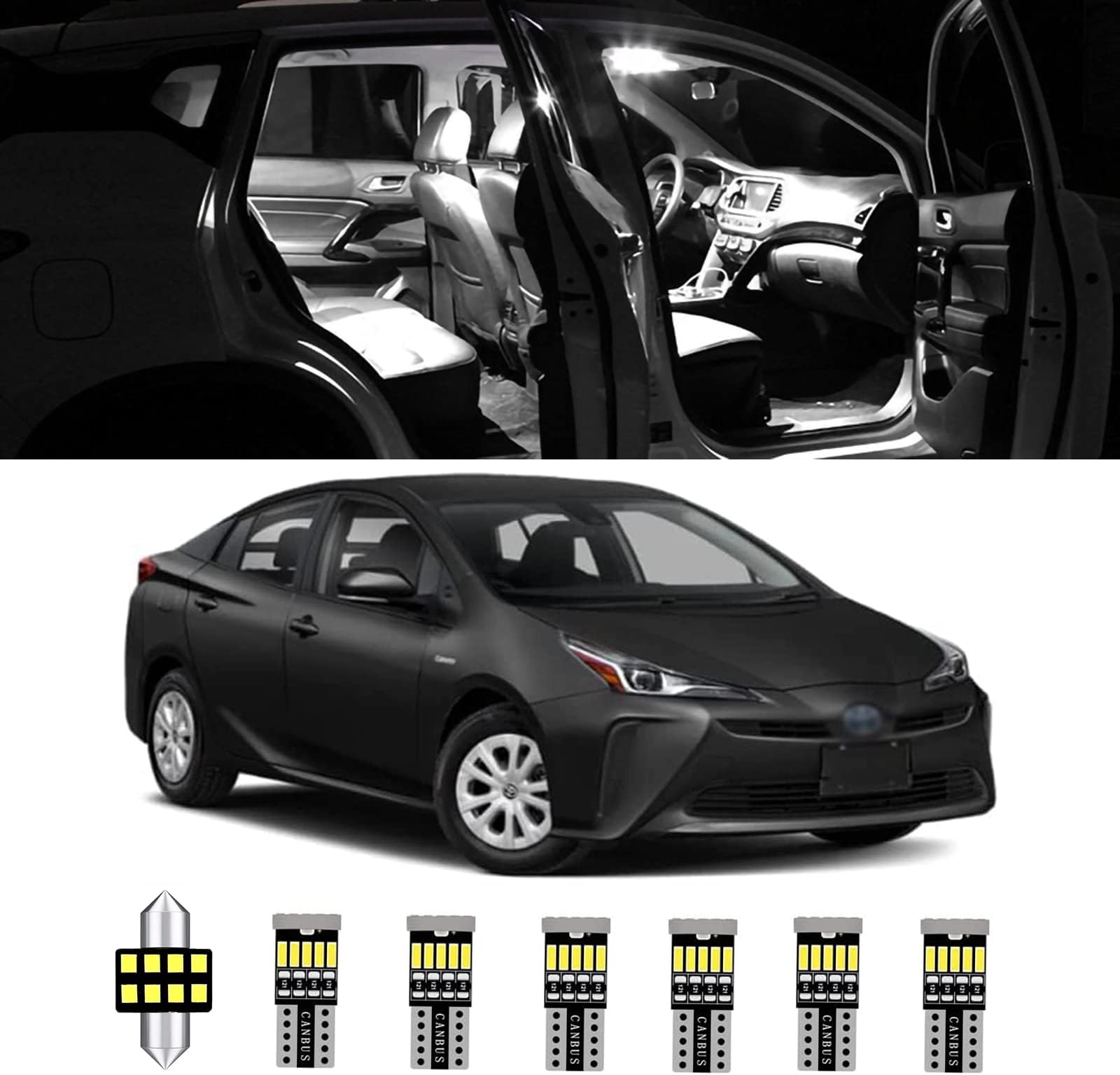 Amazon.com: AUTOGINE 8 Piece White Interior LED Lights Kit for Toyota ...