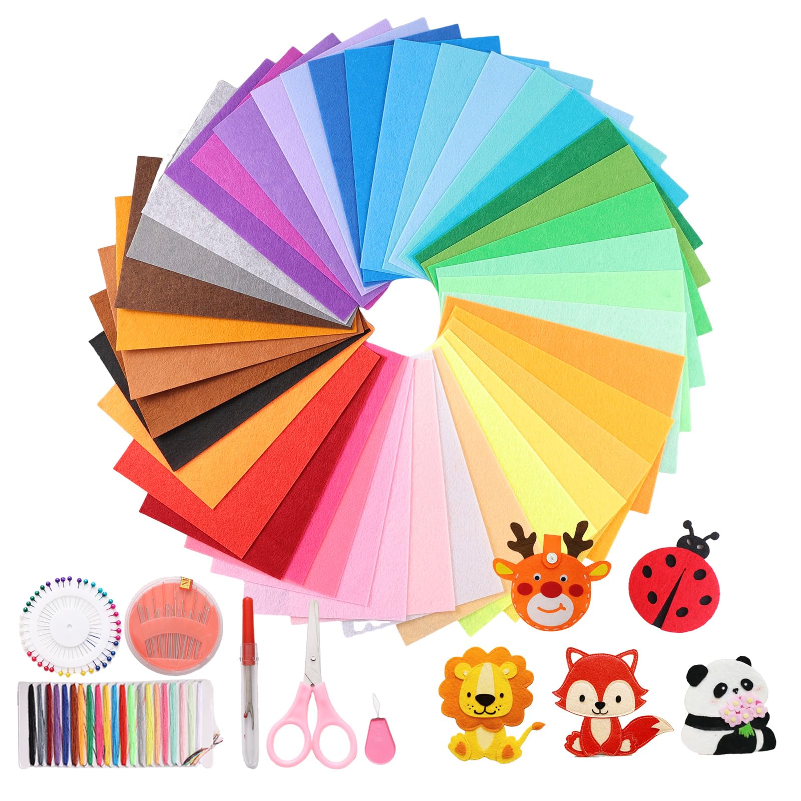 40Pcs Felt Fabric Sheets 10X10cm Felt Sheets Polyester Fabric for DIY ...