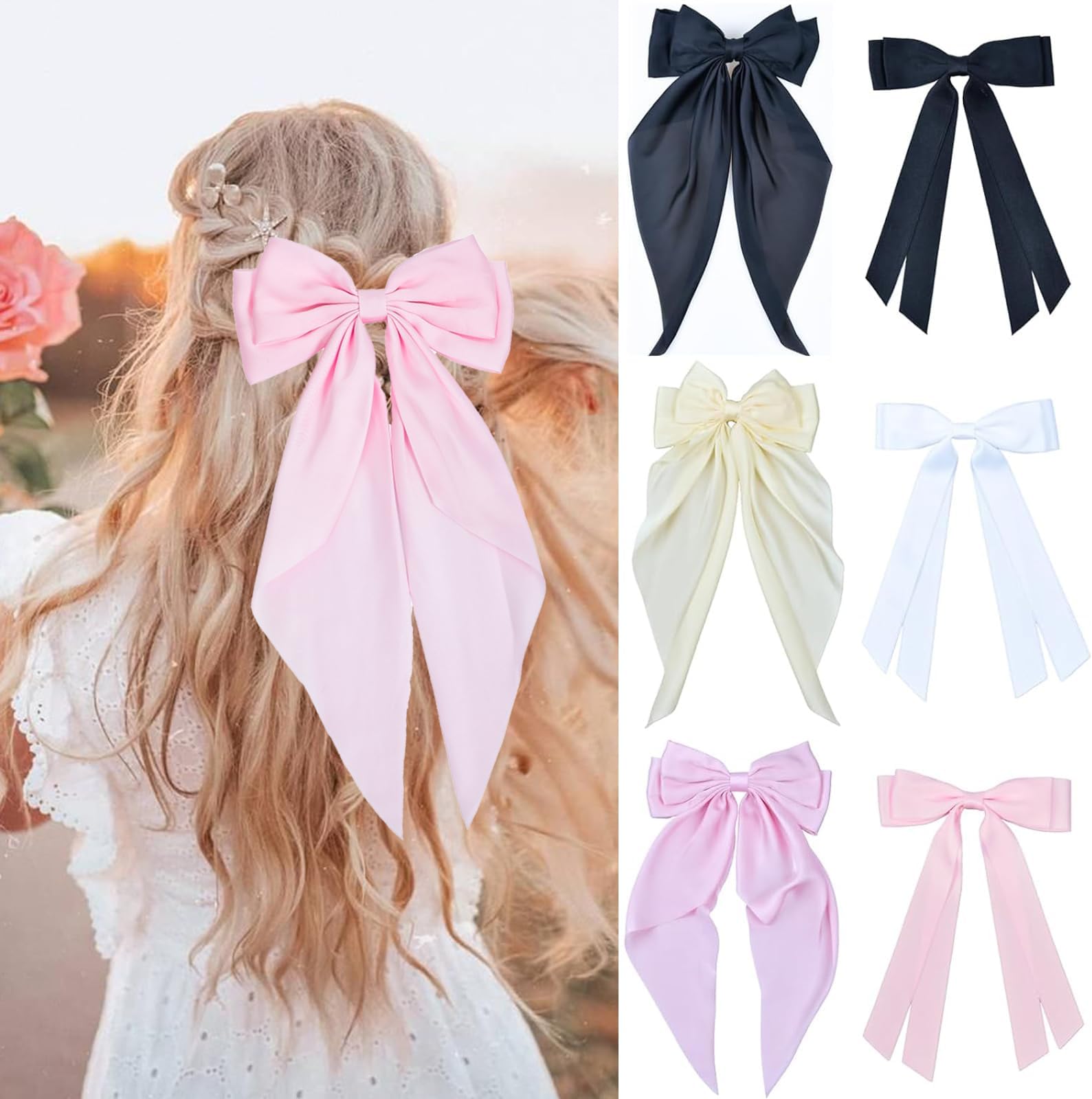 Amazon.com : Hair Bows for Women: 6 Pcs Hair bow, 3 Pcs Big Hair Bows ...