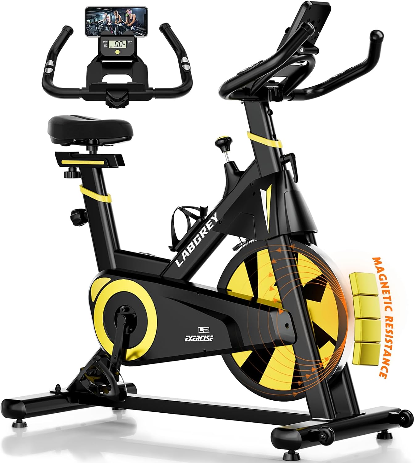 Amazon.com : LABGREY Magnetic Resistance Exercise Bike, Indoor Cycling ...