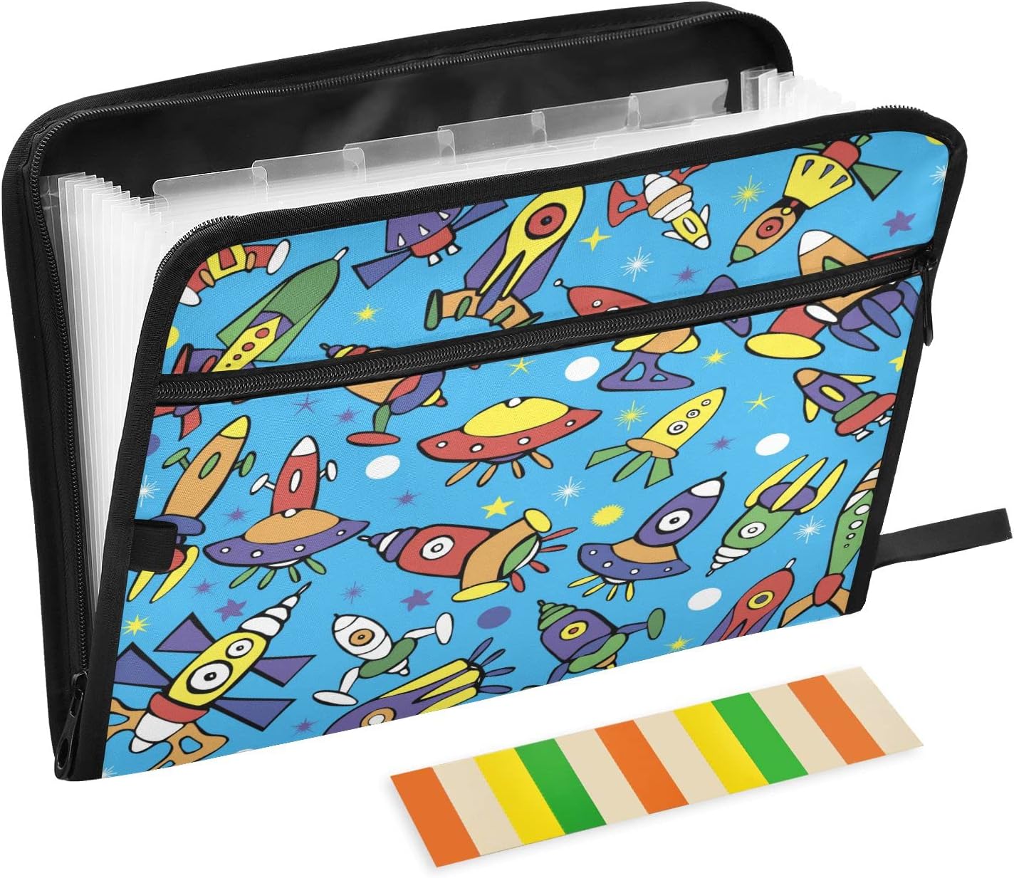 Amazon.co.jp: Cartoon Spaceship Locket Expanding File Folder Colorful ...