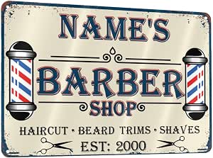 Amazon.com: Personalized Barber Shop Sign Custom Name Signs Haircuts ...