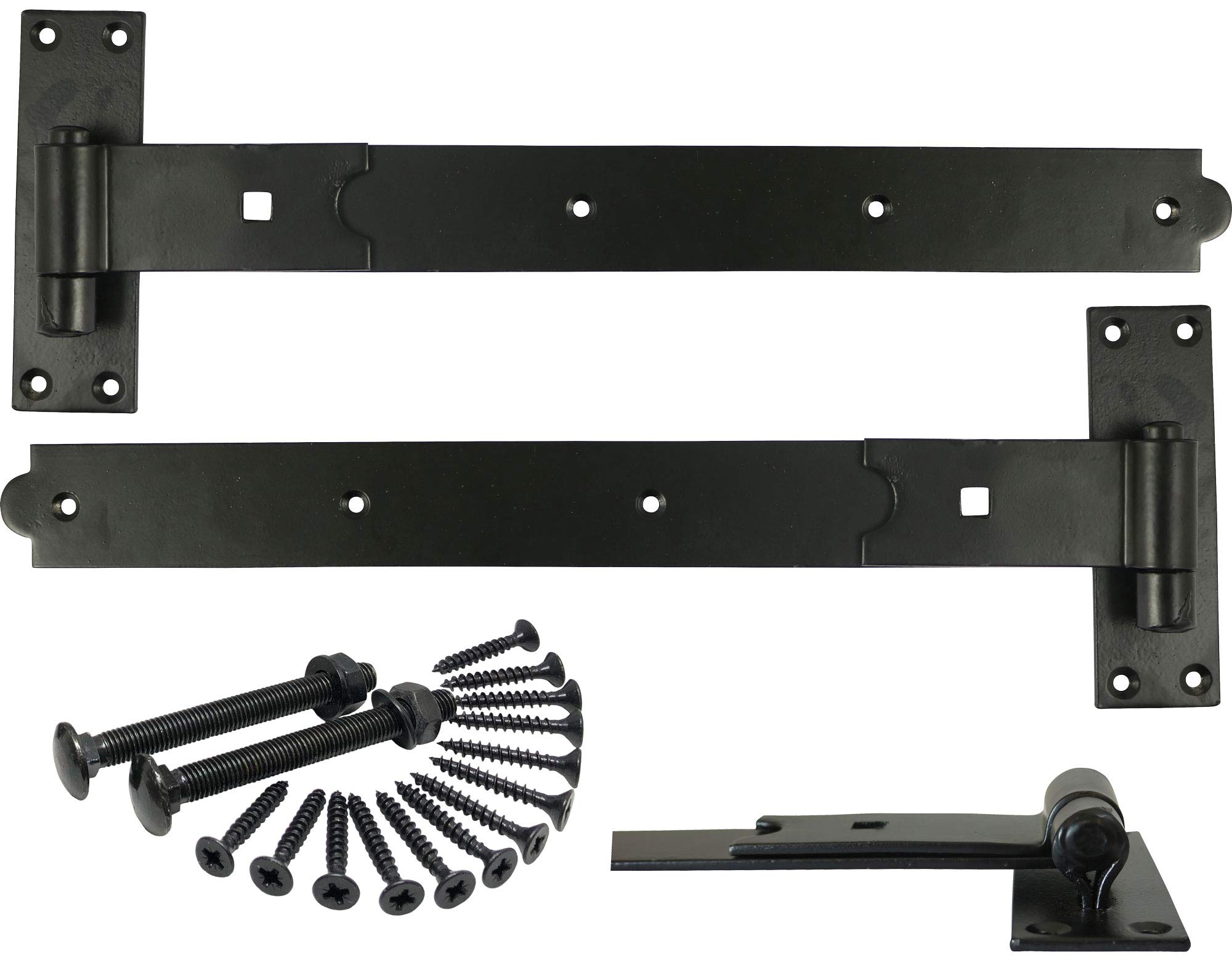24" 600mm Heavy Duty Straight Hook and Band GATE Hinge - EPOXY Black ...