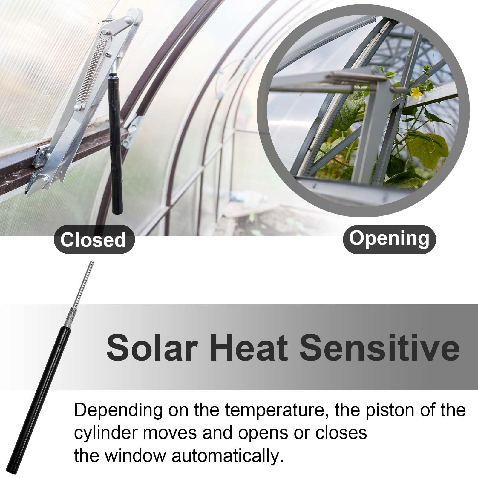Automatic Roof Vent Opener Dual Spring Greenhouse Accessories Solar ...