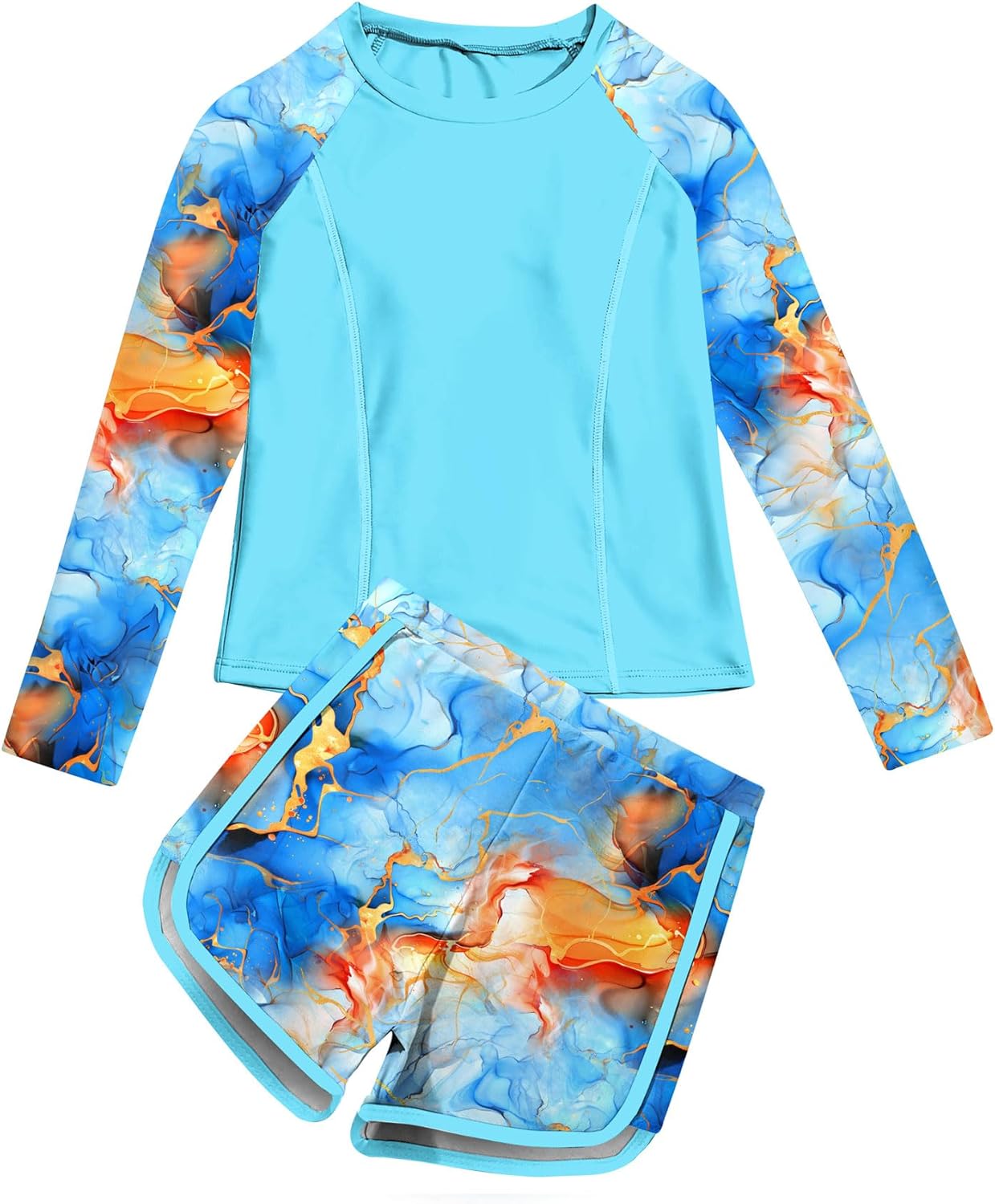 Vogseek Girls Rash Guard Swimsuits 2 Piece Bathing Suit UPF 50+ Summer ...