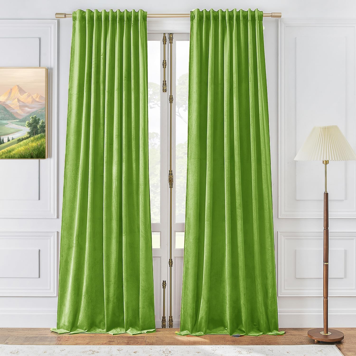 Amazon.com: Timeper Lime Green Curtains Velvet - 84 inches Long 2 ...