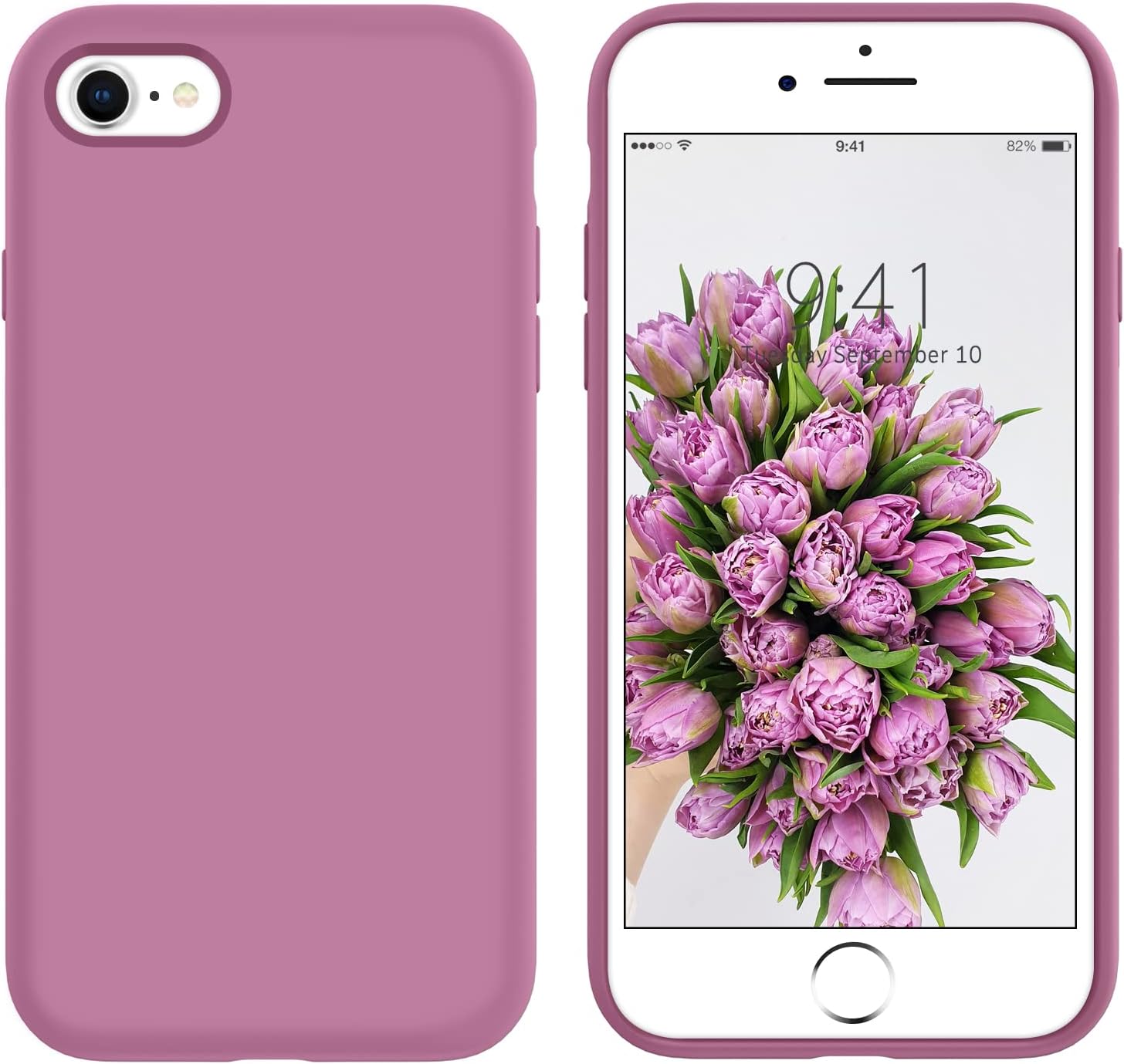 Coque iPhone SE 3 2 modèle 2022 2020 iPhone 8 7 Silicone Liquide Doublure en Microfibre Douce ...