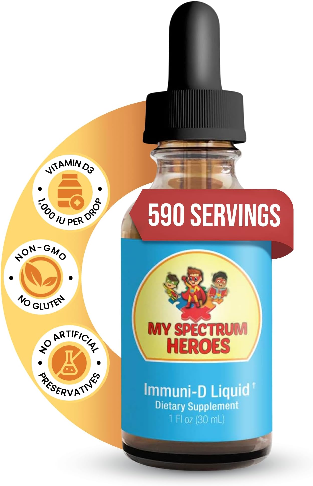 Amazon.com: My Spectrum Heroes - Immuni-D Liquid Vitamin D3 Supplement ...