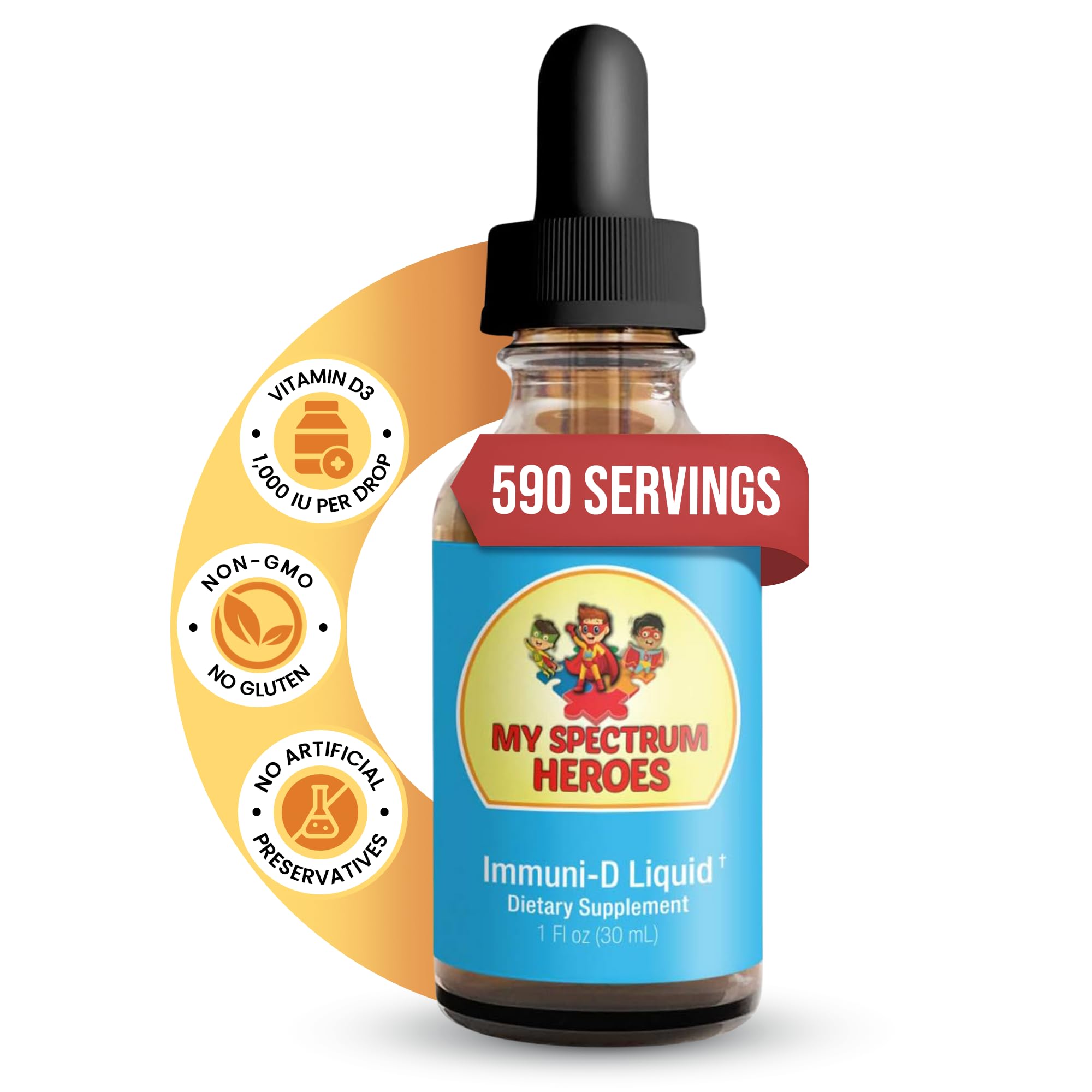 Amazon.com: My Spectrum Heroes - Immuni-D Liquid Vitamin D3 Supplement ...