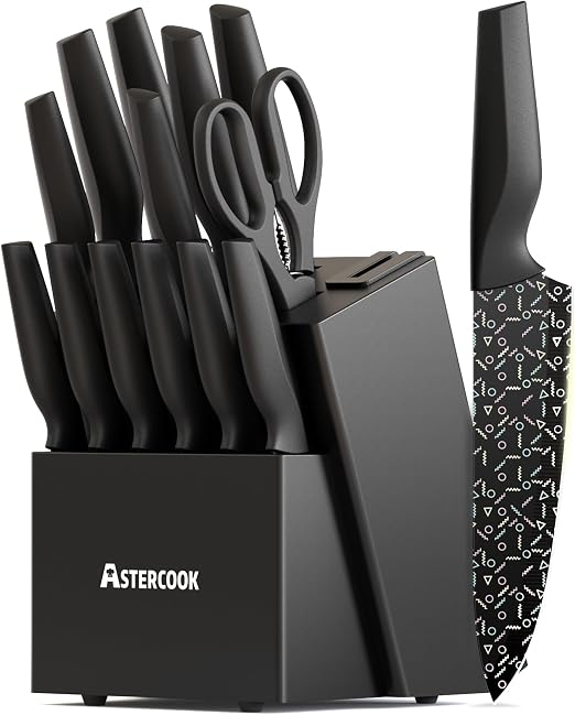 Amazon.com: Astercook Knife Set, 15 Pieces Kitchen knives Set with ...