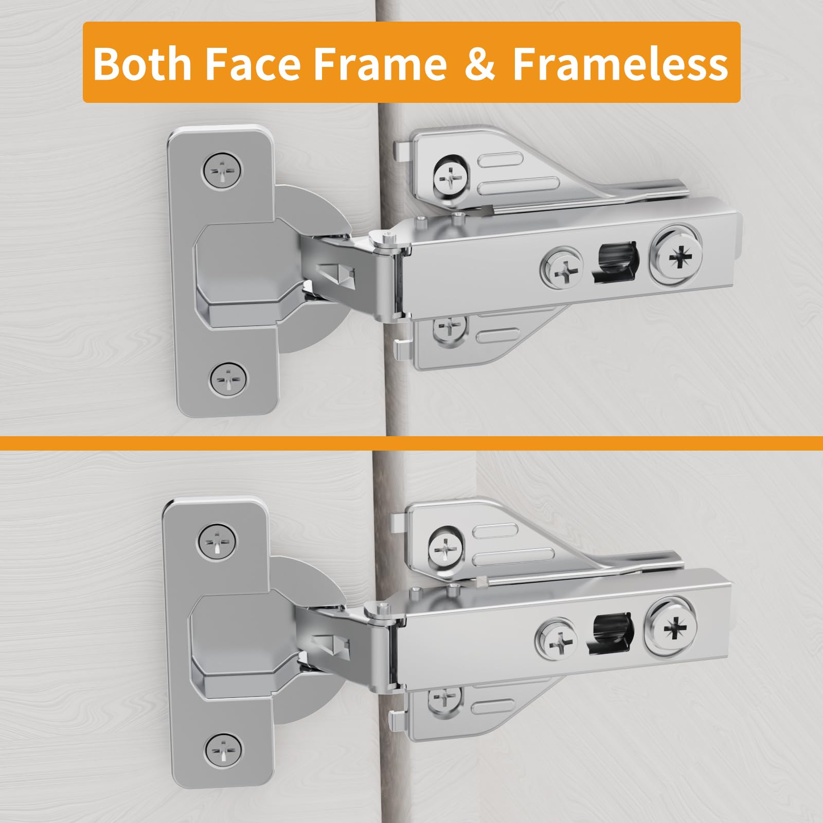 Snapklik.com : 20 Pack Full Overlay Soft Close Concealed Hinges, Small ...