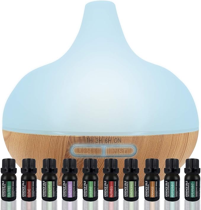 Amazon.com: Aromatherapy Diffuser & Essential Oil Set - Ultrasonic ...