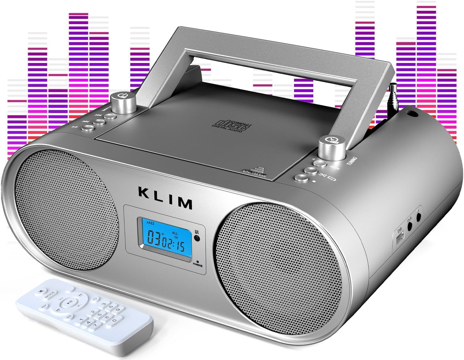 Amazon.com: Klim Boombox B4 CD Player Portable Audio System - AM/FM ...