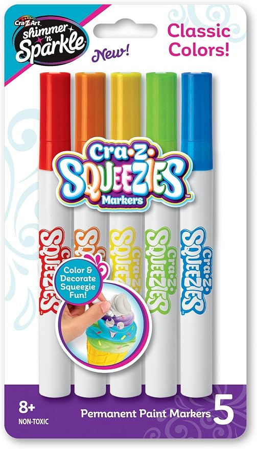 Amazon.com: Cra-Z-Art Shimmer & Sparkle CRA-Z-Squeezies Classic Markers ...