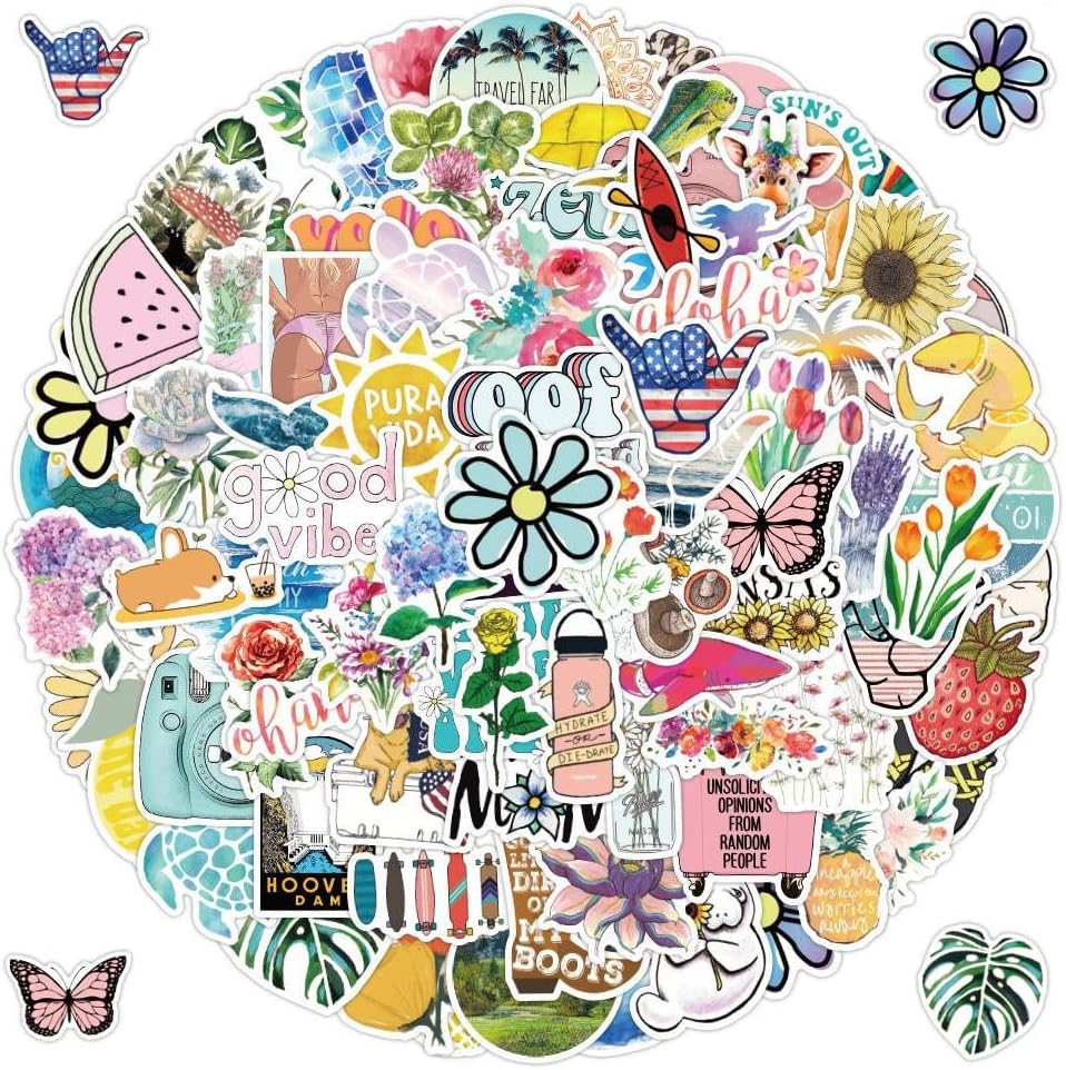 Amazon.com: 62PCS Cute Aesthetic Stickers for Water Bottles, Cute ...