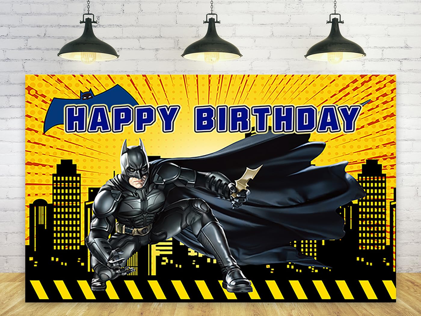 Amazon.com : Hero Backdrop for Birthday Party Decorations Yellow ...