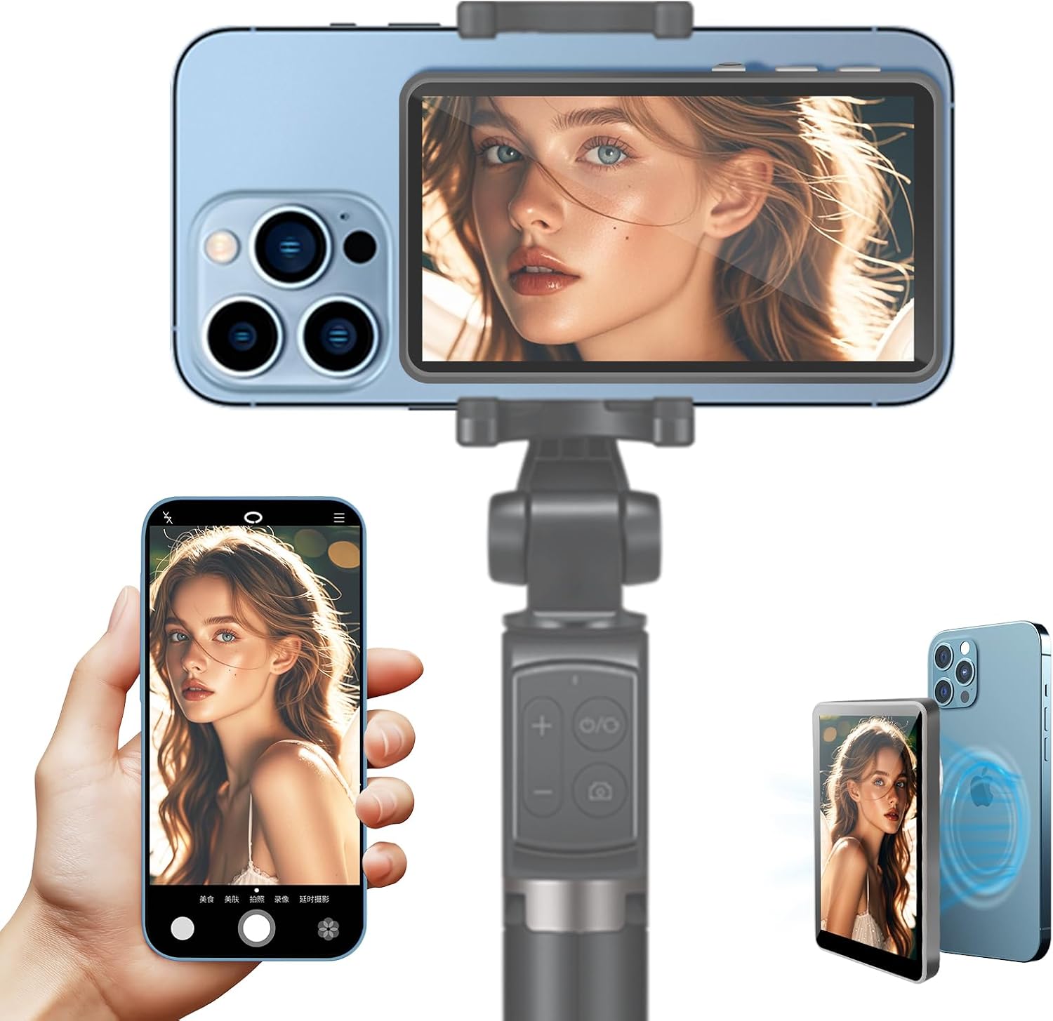 Amazon.com: Wireless Selfie Monitor Screen for Media Content Creators ...
