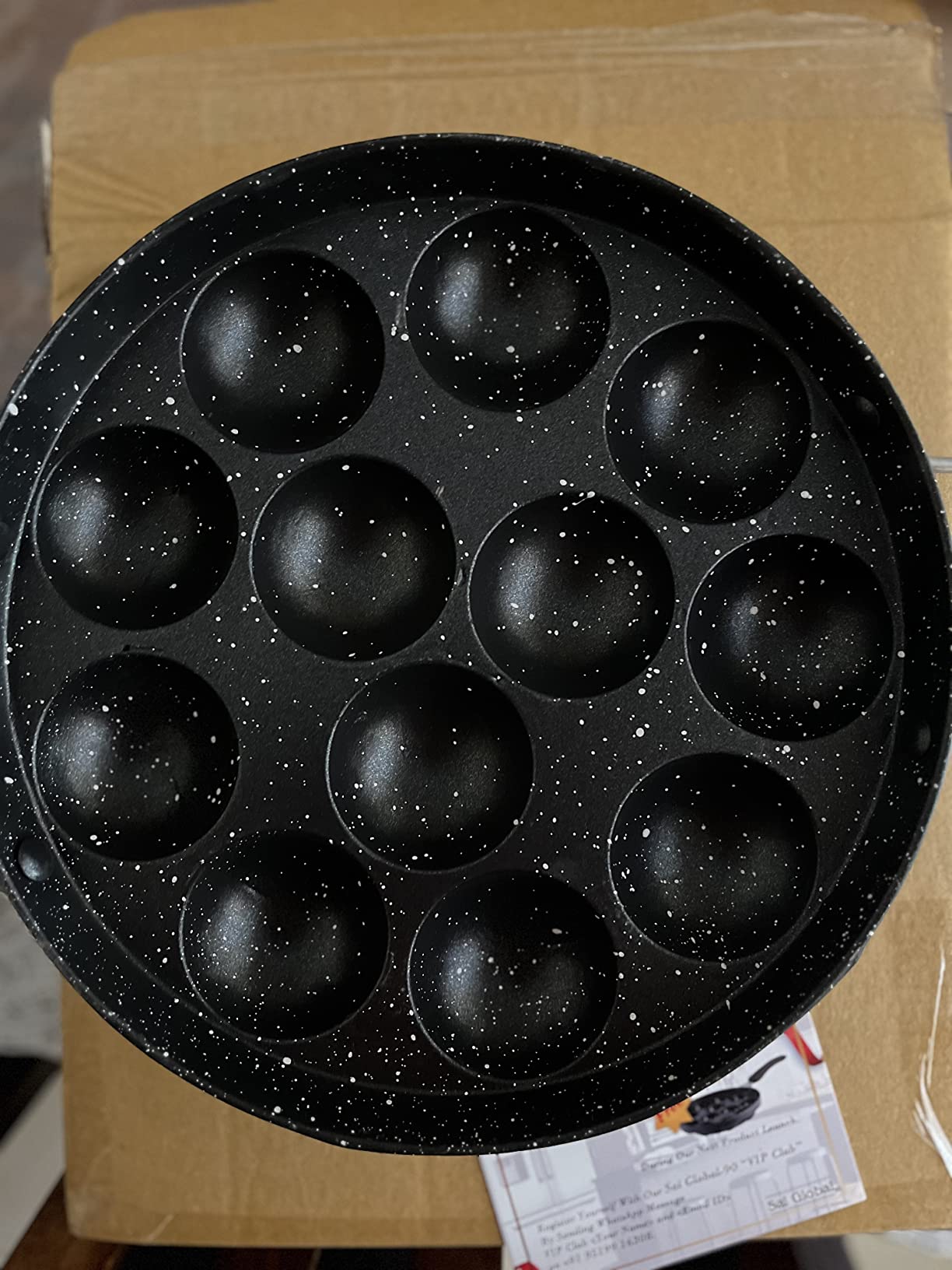 Buy Sai Global90 Sumo Black Beauty Non Stick 12 Cavity Appam Patra with ...