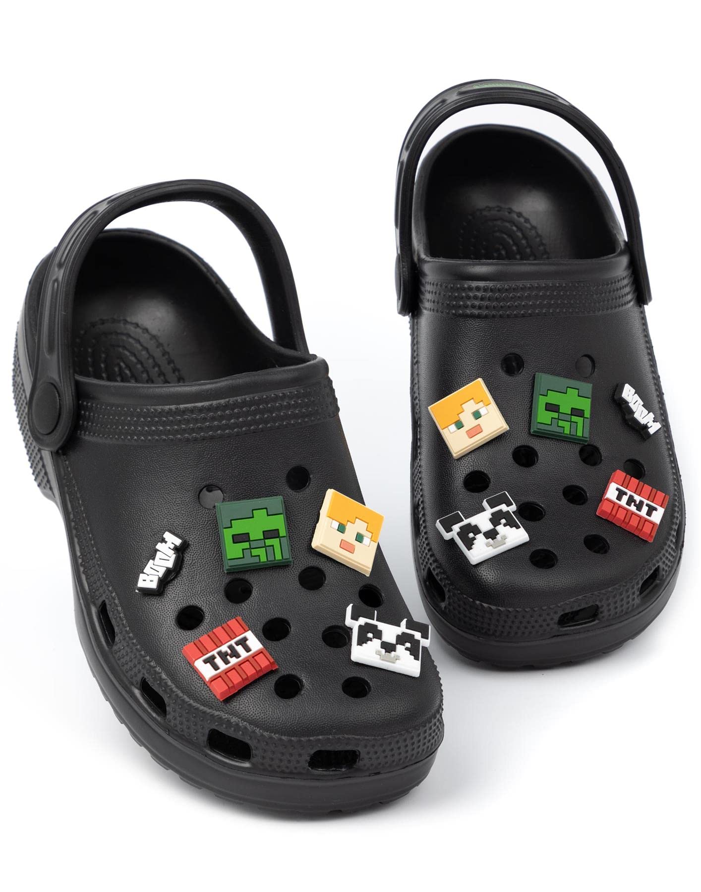 Snapklik.com : Minecraft Kids Classic Clogs Black Ventilated Sliders