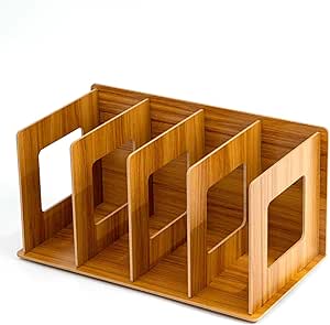 Wooden CD Rack - Desktop Book Organizer & Album/DVD Storage Box, Holds ...