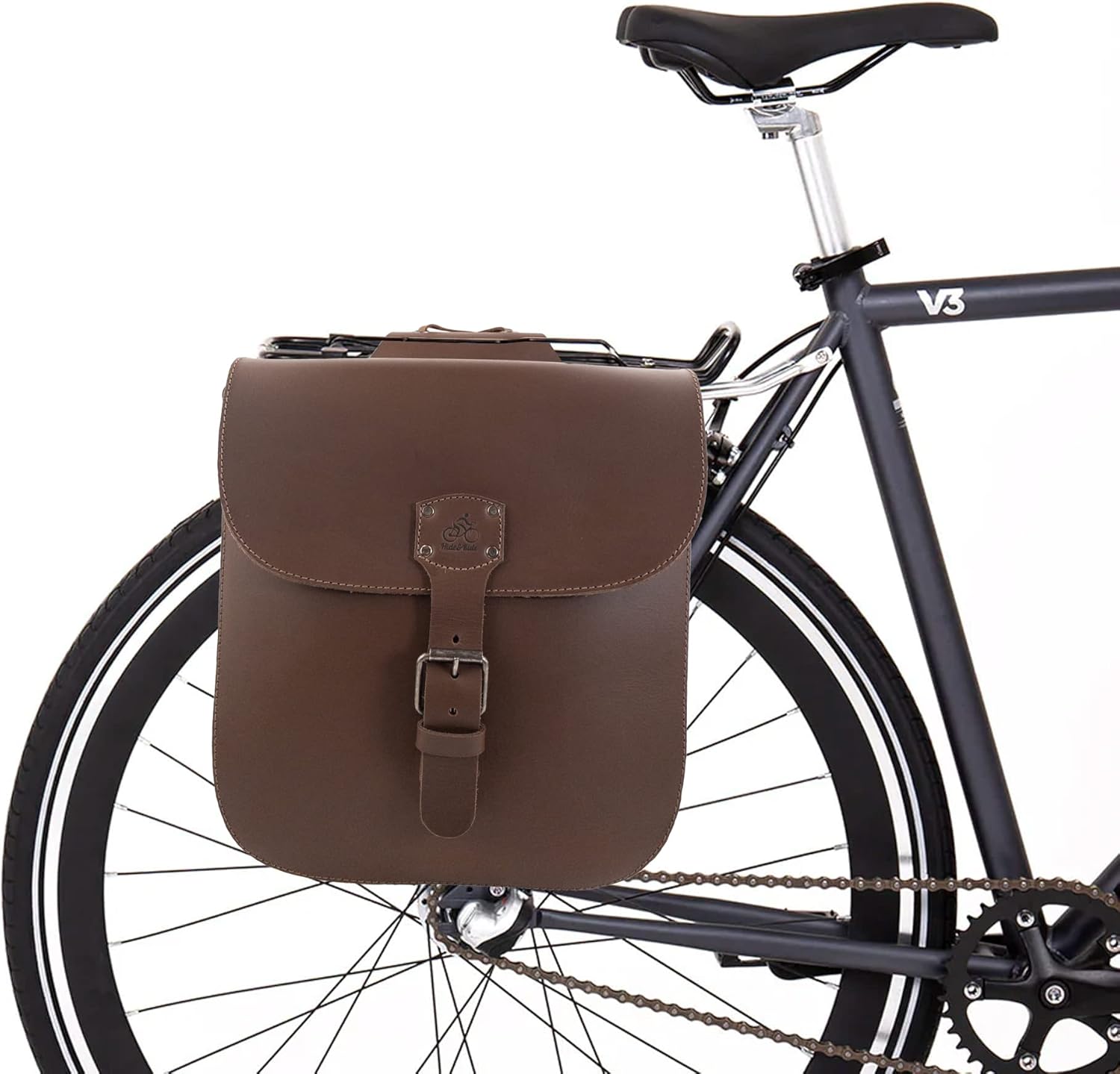 Amazon.com: Hide & Ride, Rear Bike Riveted Rack Bag Handmade from Full ...