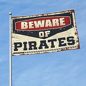 Amazon.com : Stuff For Your Room Beware Of Pirates Flag Girl Flags For ...