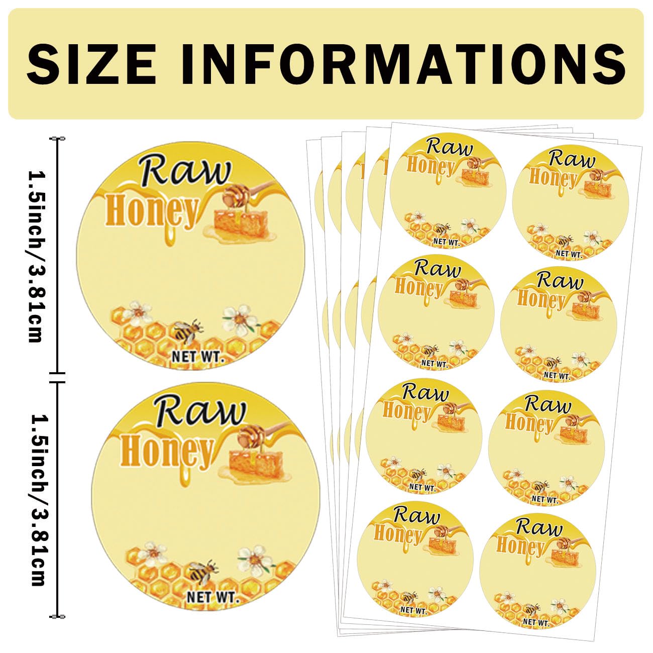 Snapklik.com : Raw Natural Honey Jars And Bottles Labels Bee Bottling ...