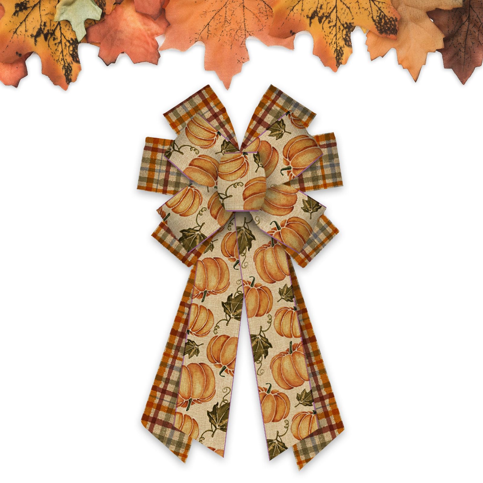 Amazon.com: Large Fall Thanksgiving Bows for Wreath Front Door Pumpkin ...