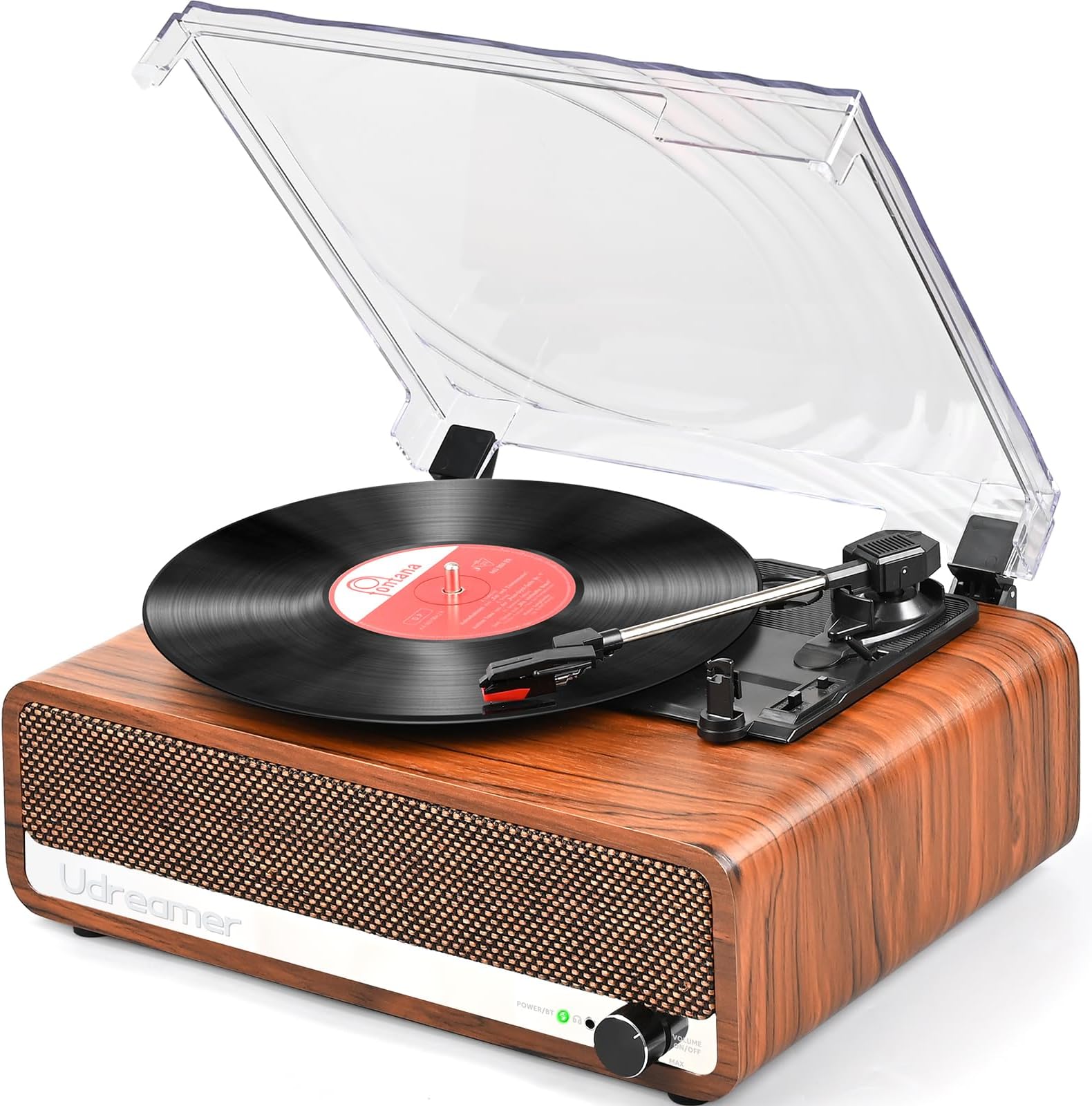Udreamer Record Player with Speaker Bluetooth Turntable Vintage Vinyl ...