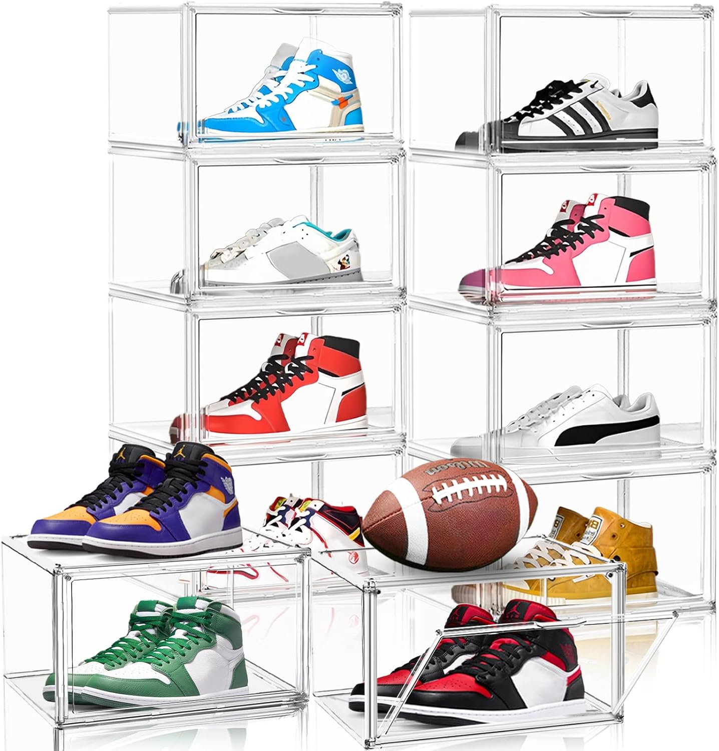 Amazon.com: DAYOOH 10 Pack Acrylic Shoe Display Case, Shoe Organizer ...