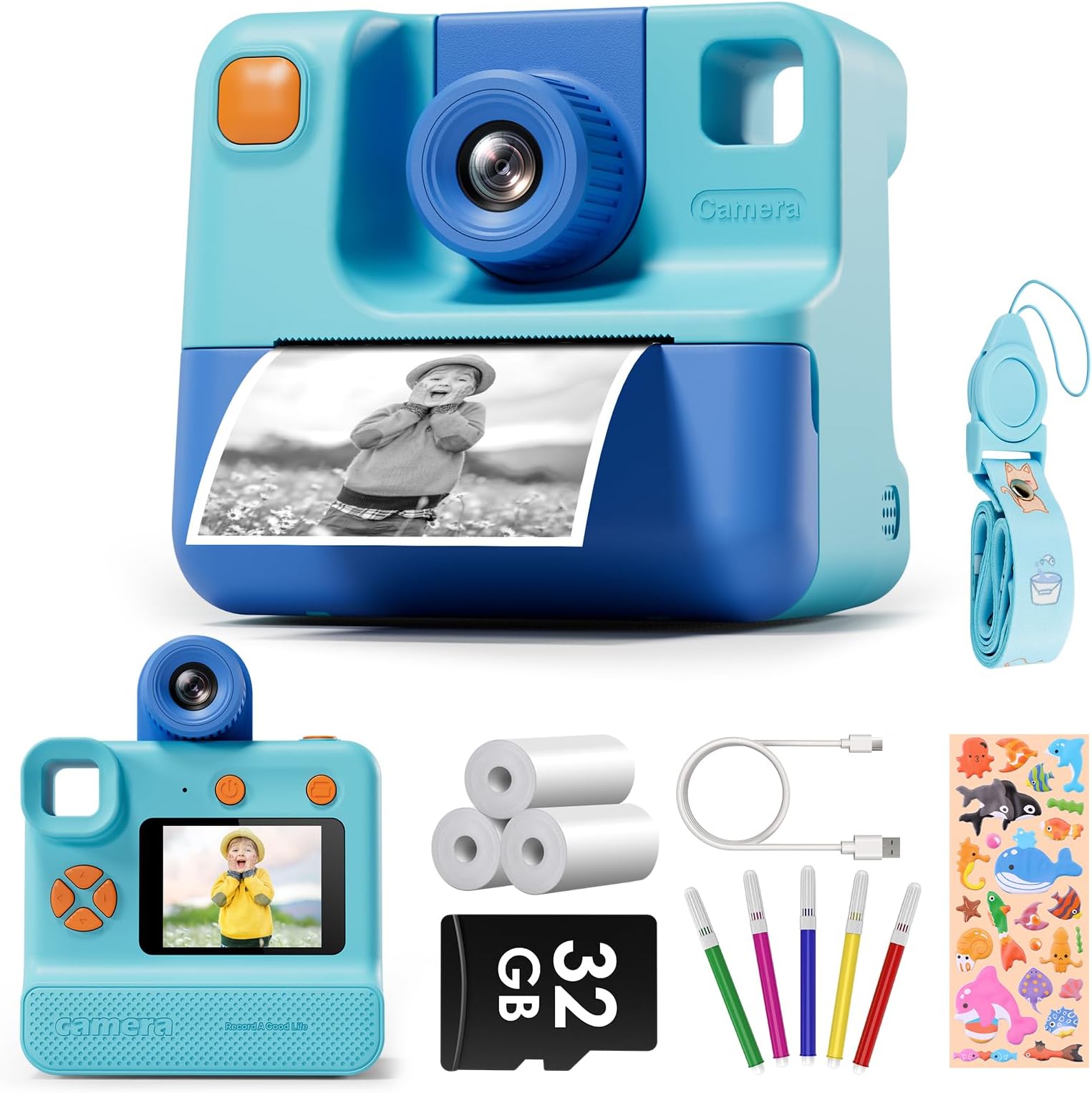 Amazon.com: Dylanto Instant Print Camera for Kids,2.4 Inch Screen Kids ...