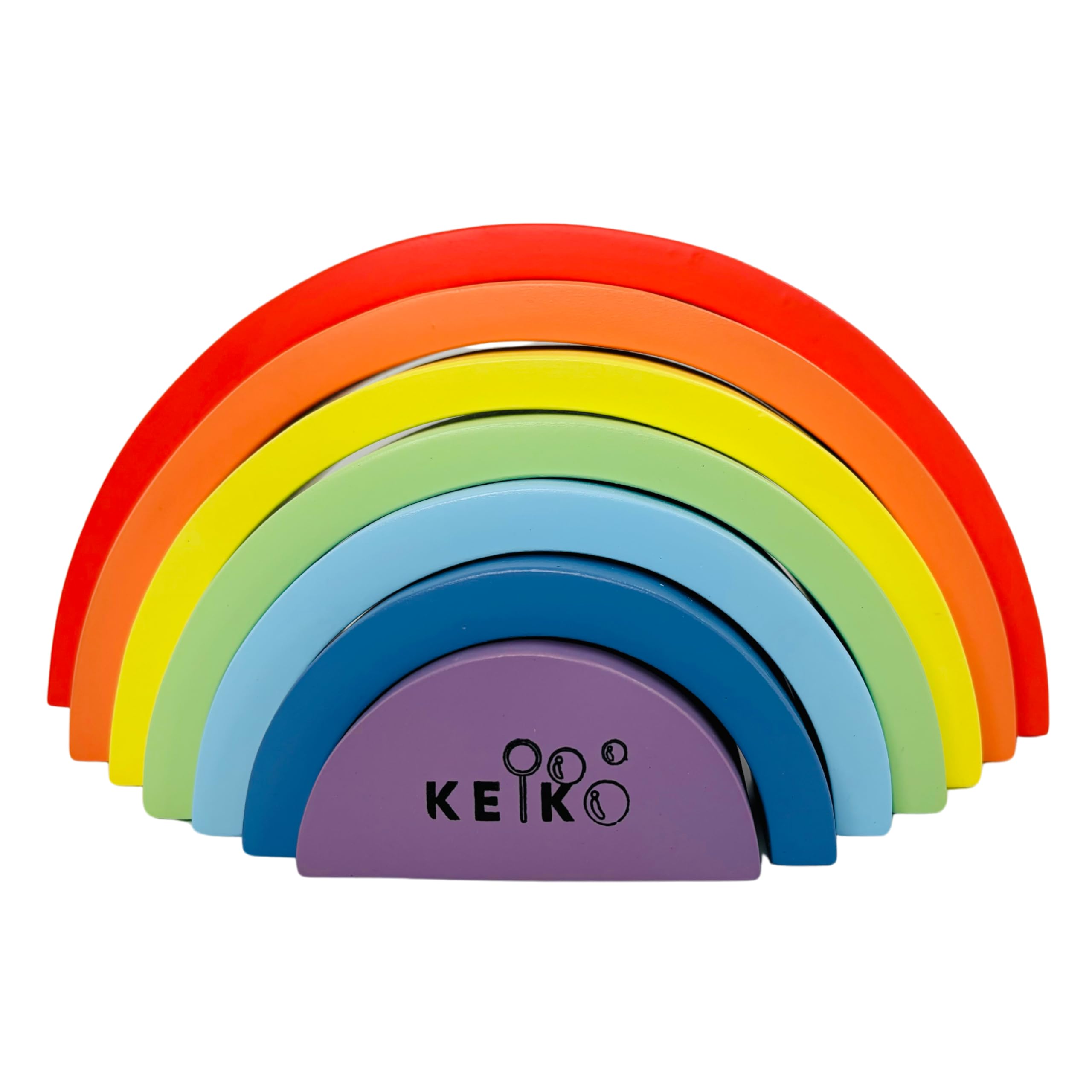 Keiko - Wooden Rainbow Stacker Toy for Creative Play | Wooden Stacking ...