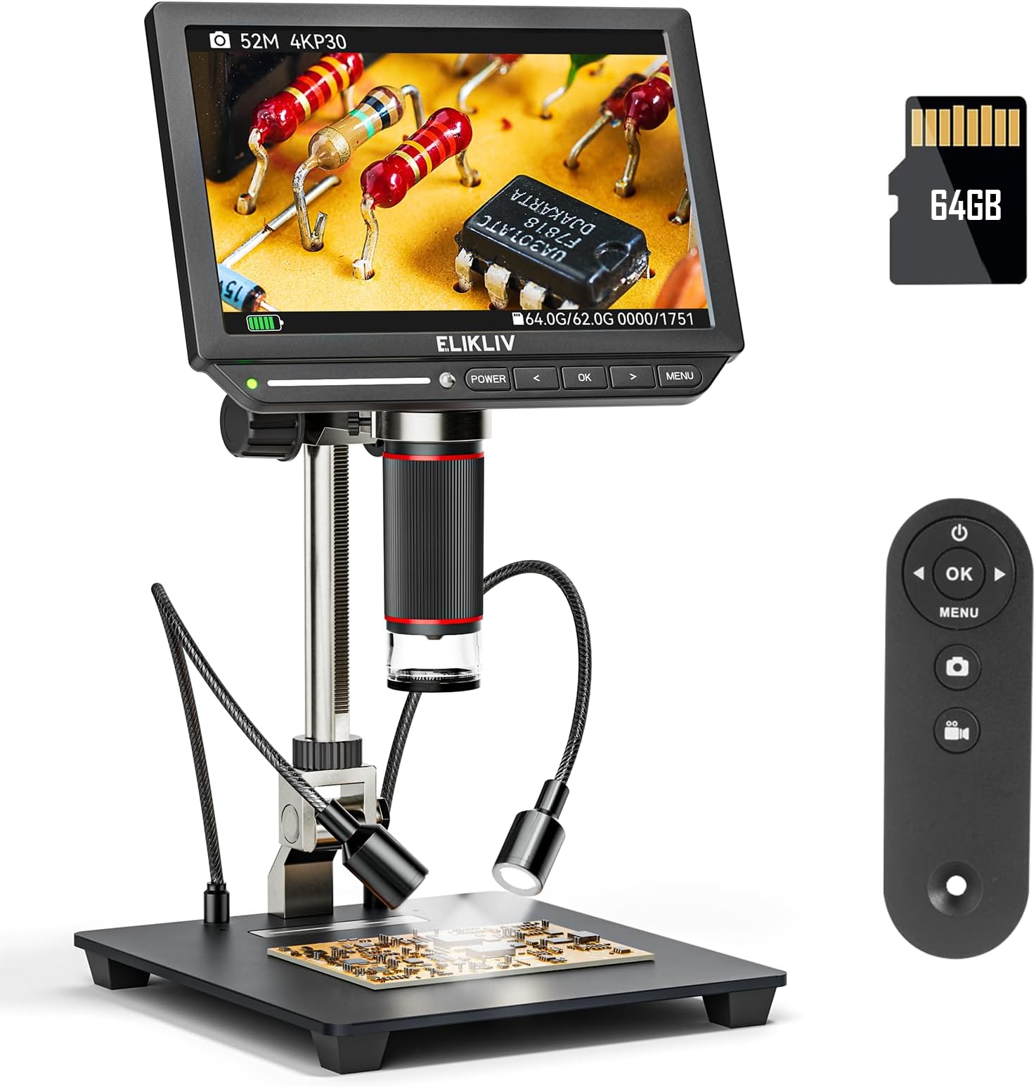 Amazon.com : 4K Digital Microscope, Elikliv EM4K 8" Coin Microscopes ...