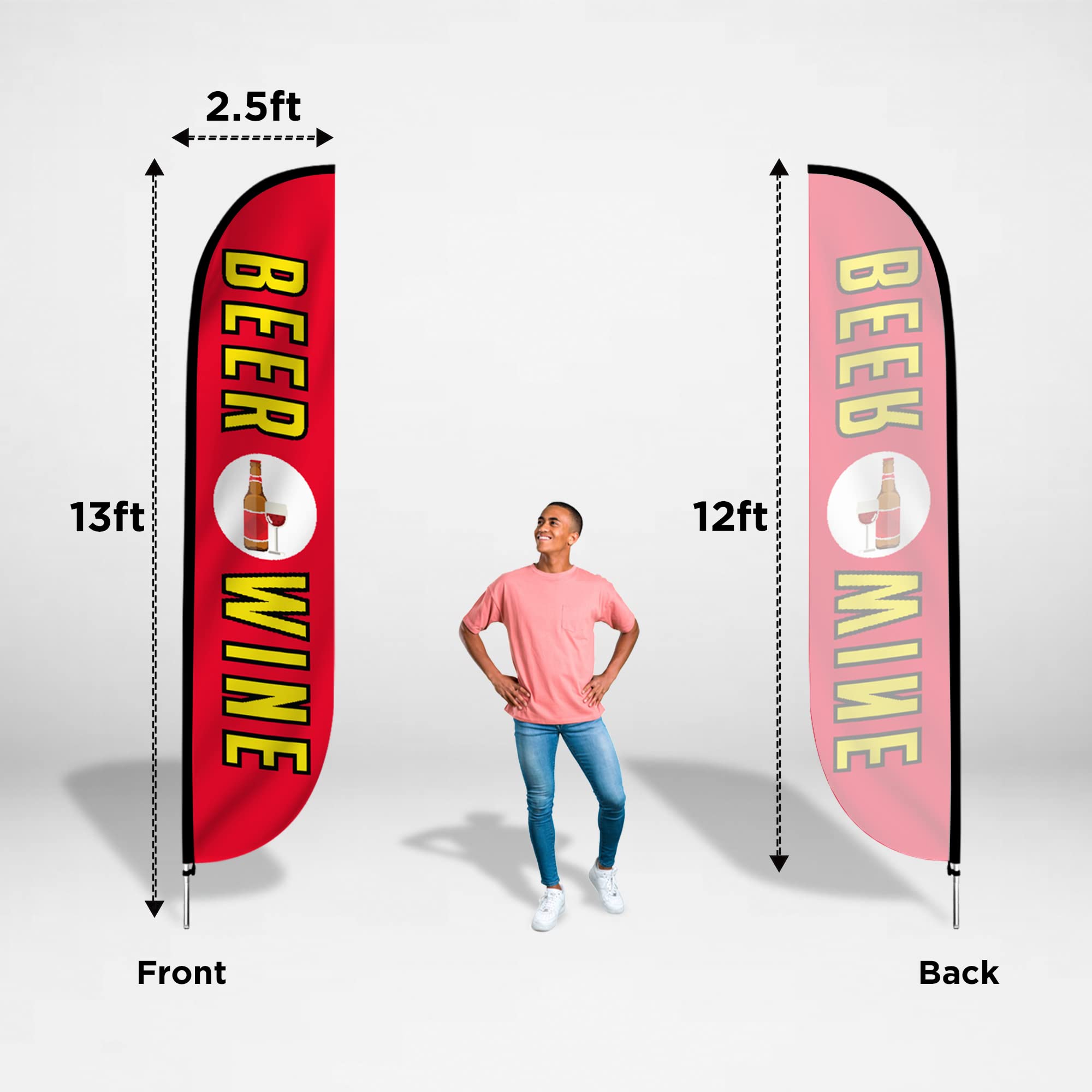 LookOurWay Bar & Restaurant Themed 12-Feet Tall Feather Flag Complete ...