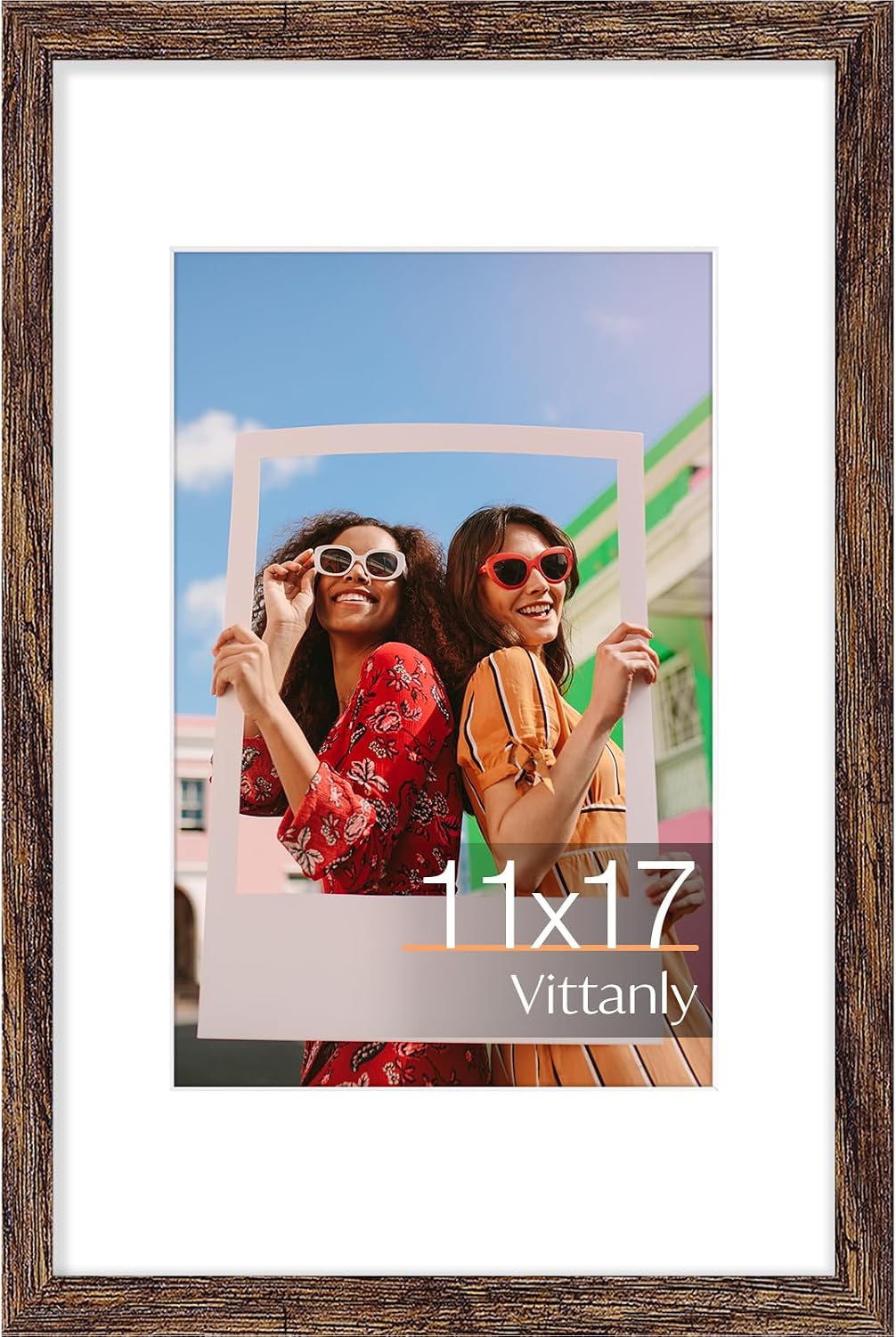 Amazon.com - Vittanly 11x17 Picture Frame, Engineered Wood with Shatter ...