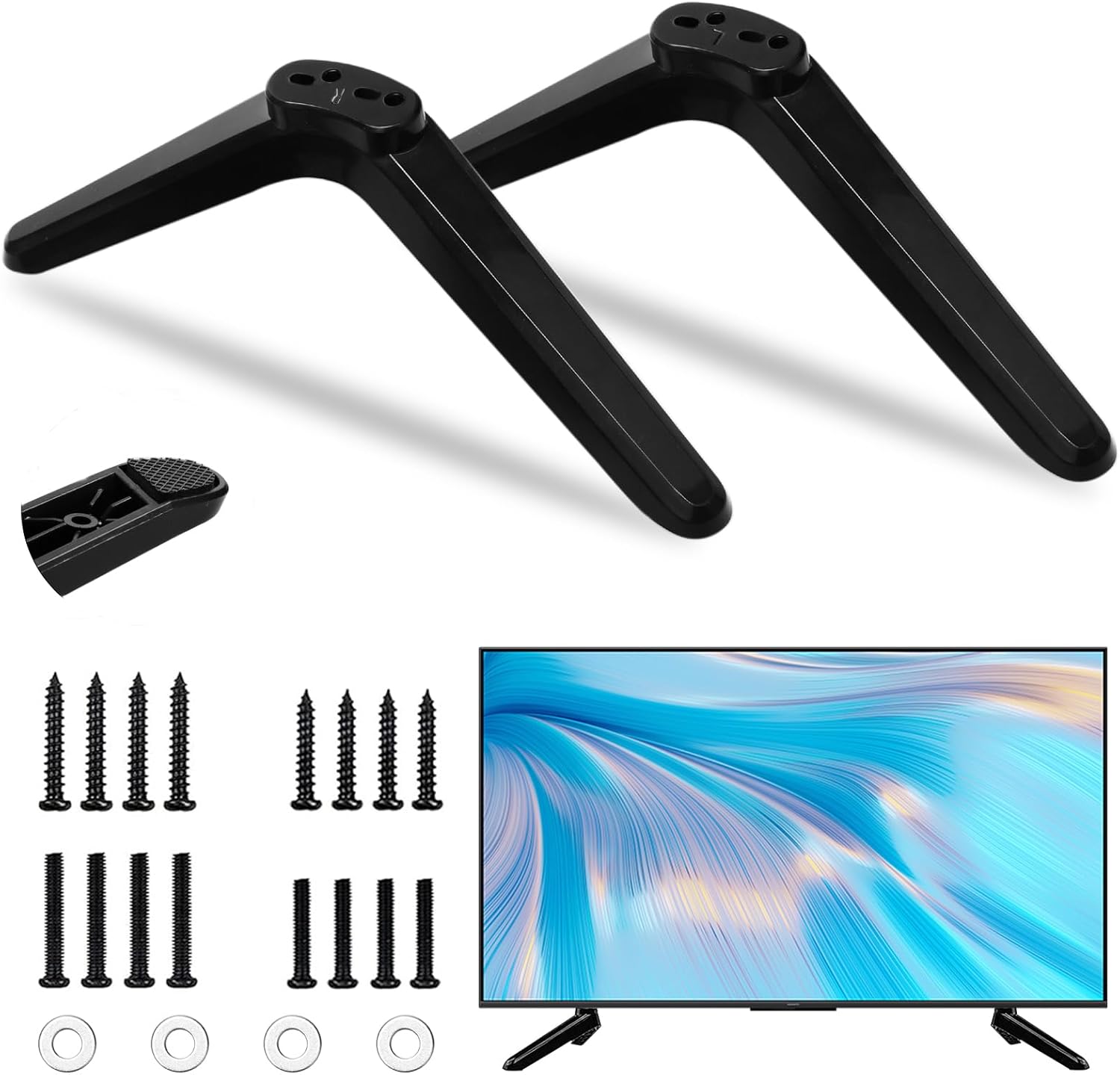 Generisch 2 soportes de soporte de TV con tornillos, patas de soporte ...