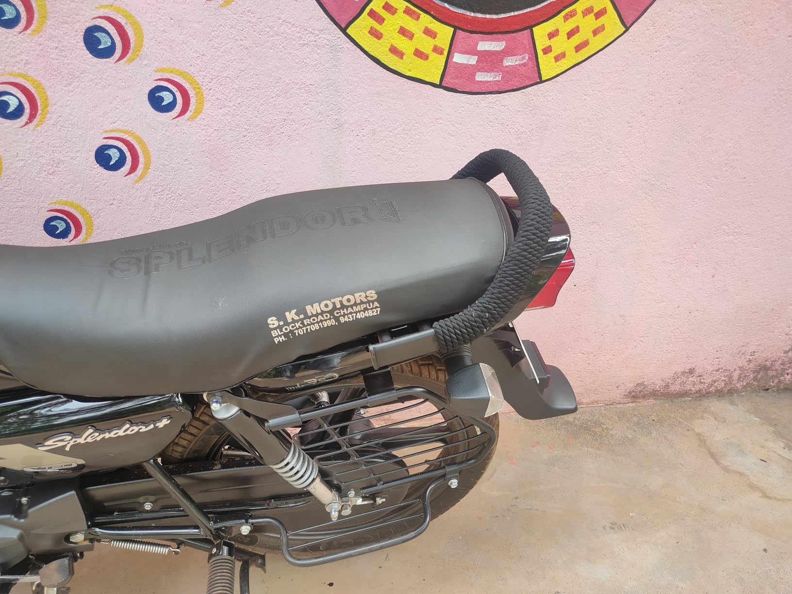 Arthlaksh Back Rest For Hero Splendor Bike Aluminum Rear Seat Handle ...