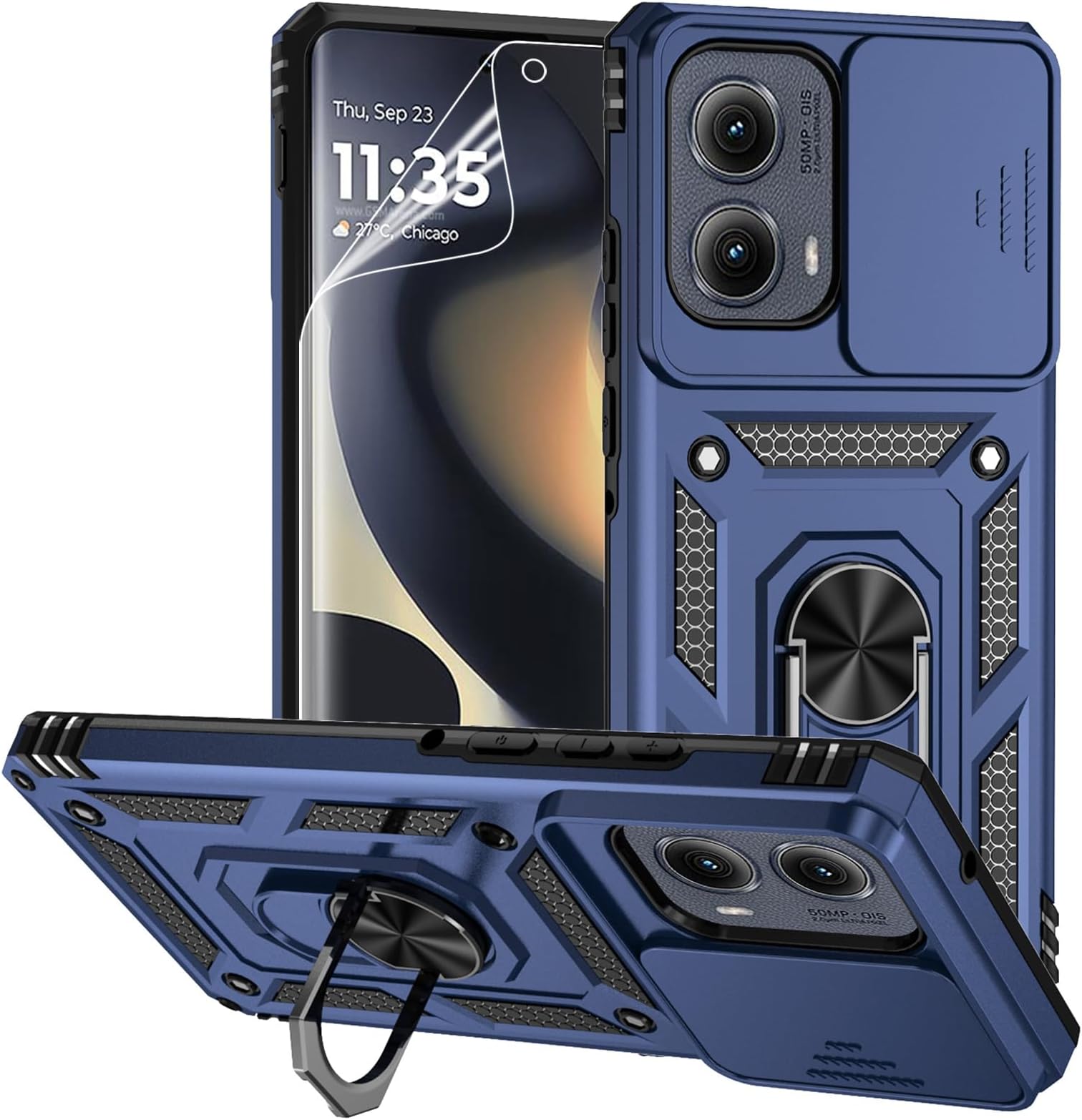 Amazon.com: for Motorola Edge 2024 Case, Silicone Rubber Bumper Hard ...