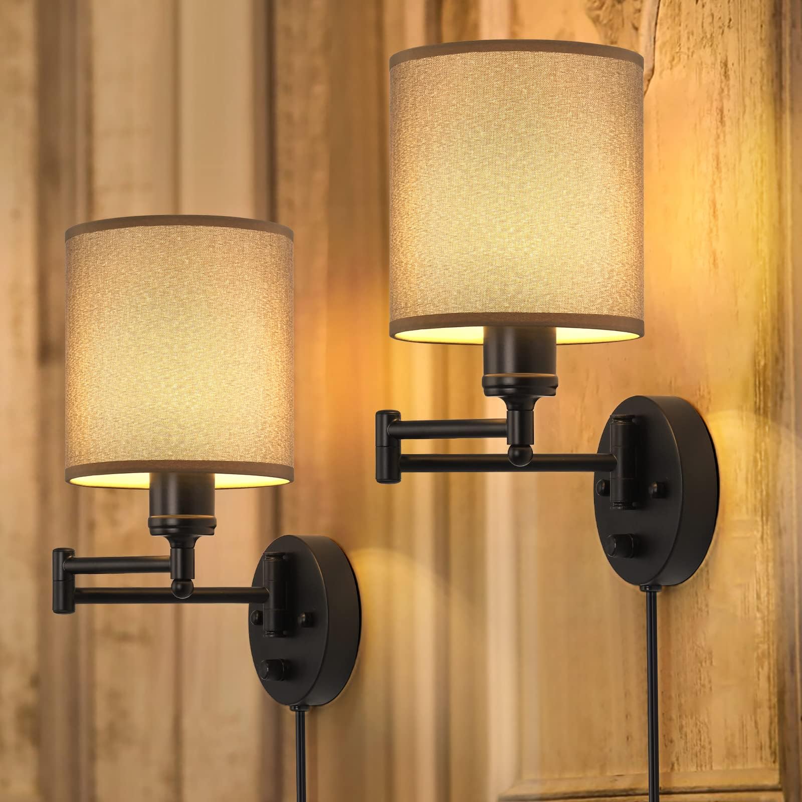 Lámpara de Pared Moderna, Aplique LED vintage con pantalla de metal ...