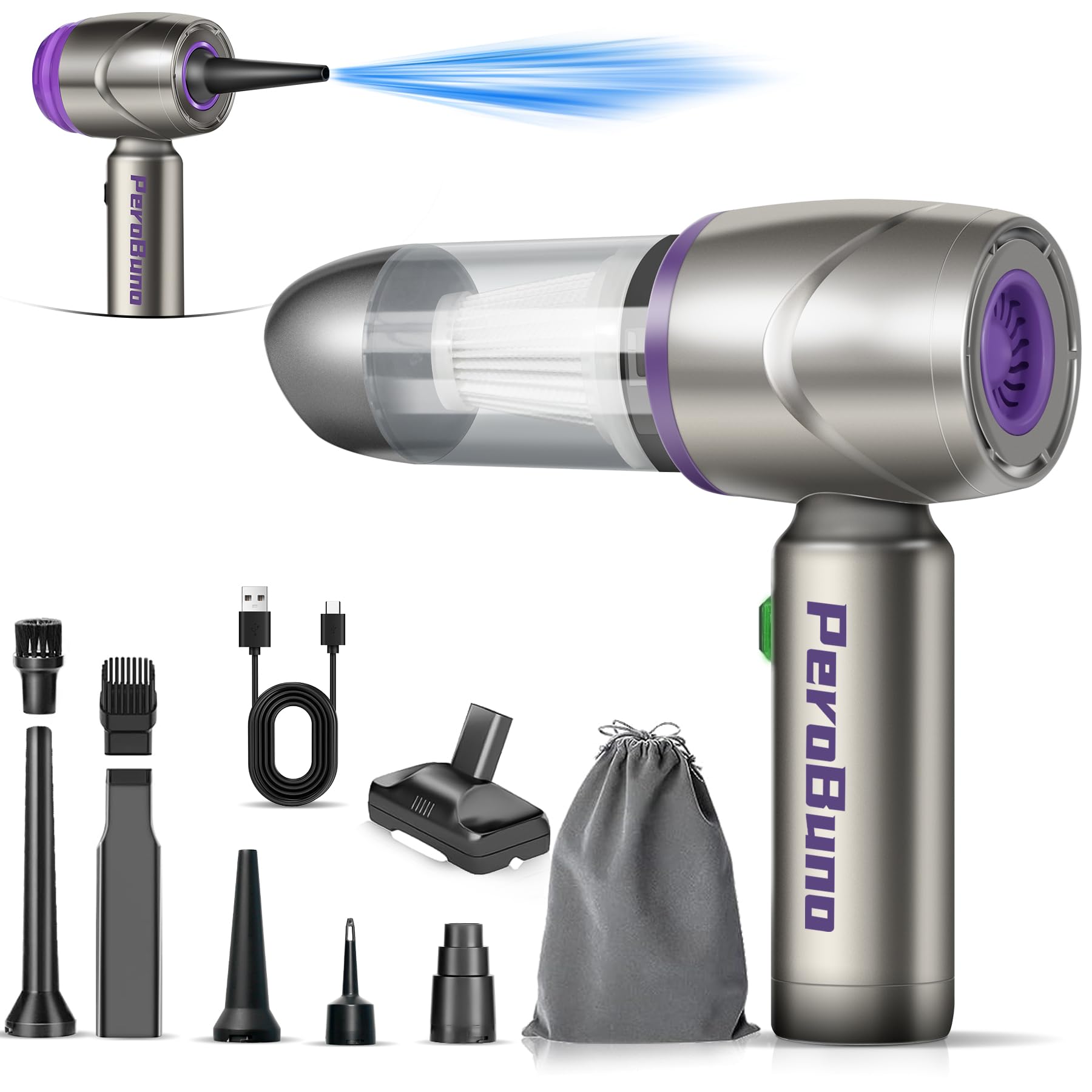 Compressed Air PeroBuno Computer Vacuum Cleaner, Duster Blower Portable ...