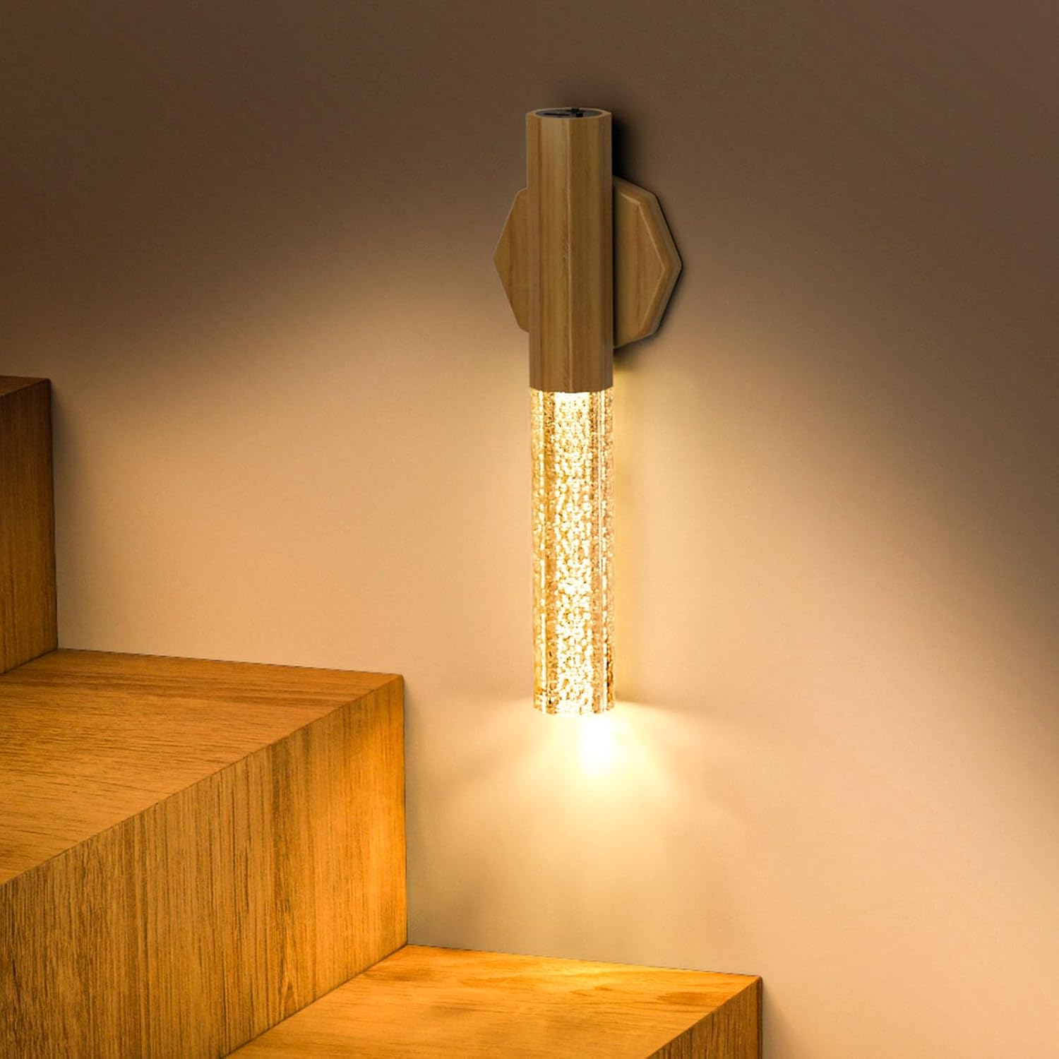 HassoKon Motion Sensor Night Light, Magnetic Wireless Rechargeable Wall ...