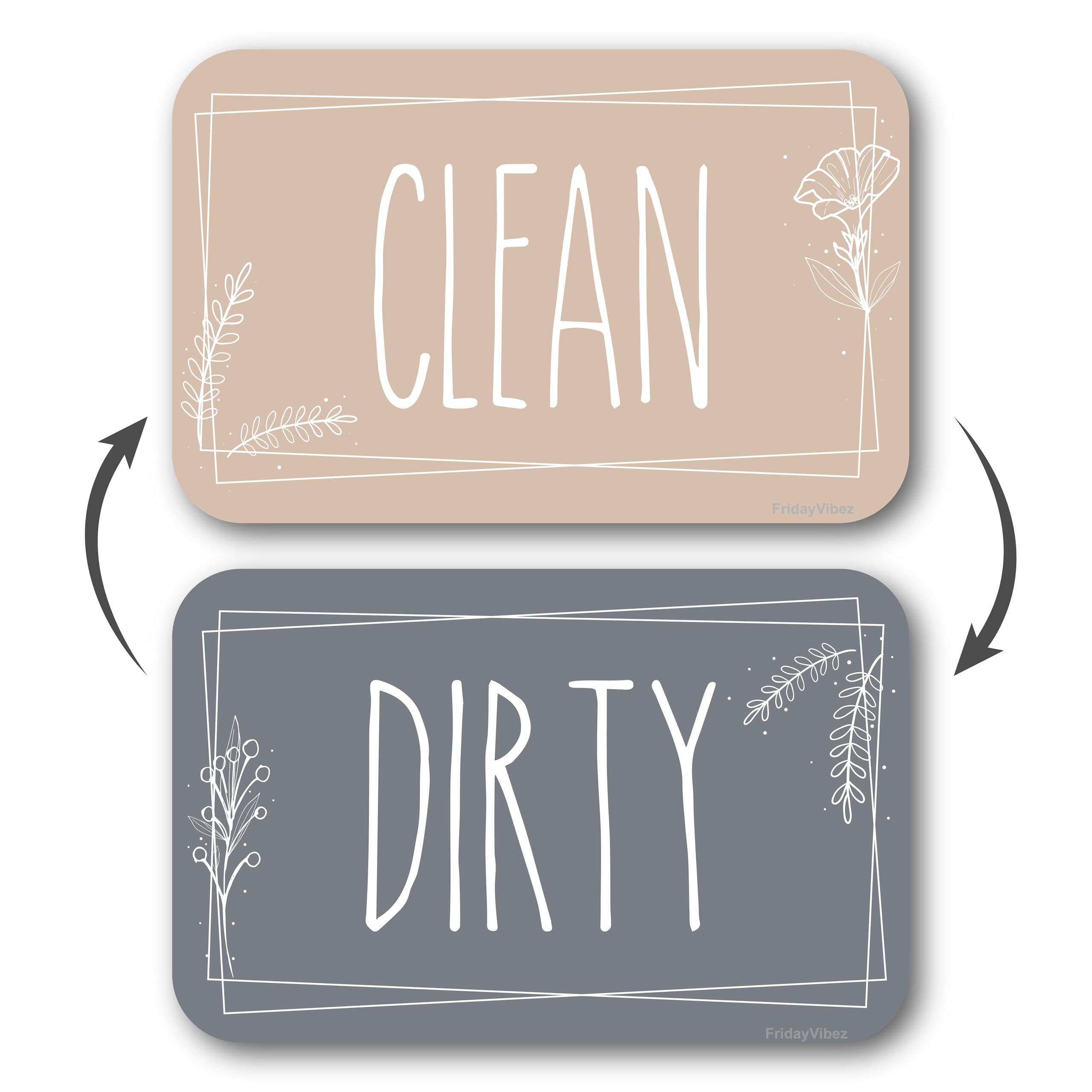 Snapklik.com : Double-Sided Dishwasher Magnet Clean Dirty Sign ...