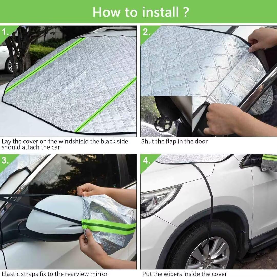 Windshield Cover For Snow And Ice Karltys 3PCS Windshield Sun Shade For ...