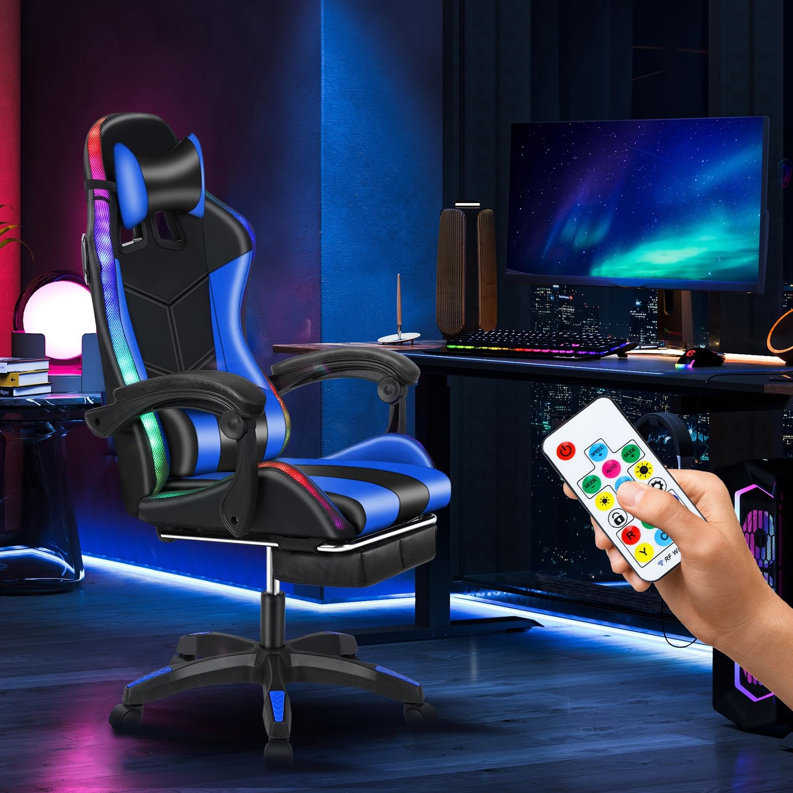 Amazon.com: duwiikab Gaming Chair Massage with Bluetooth Speakers and ...