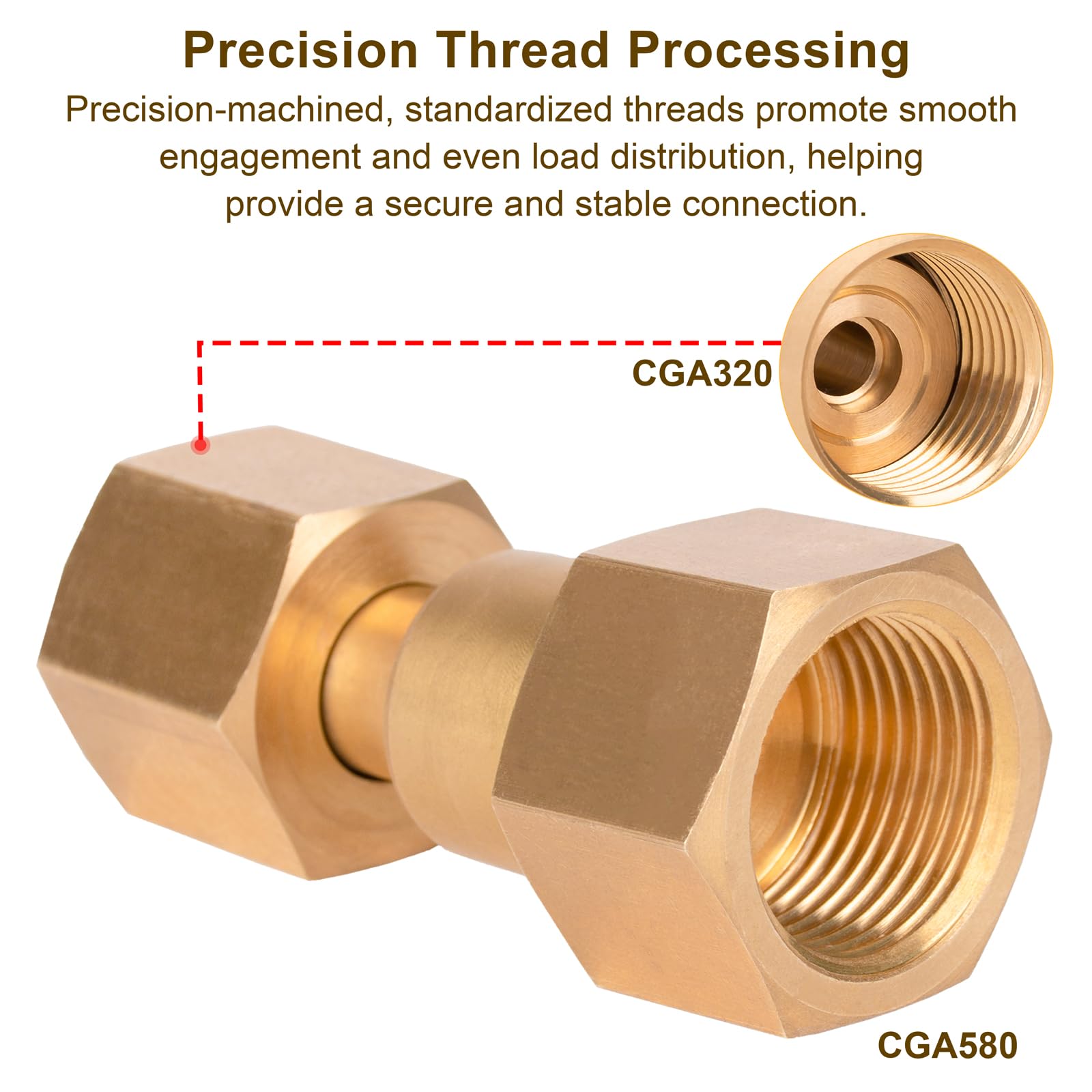 Snapklik.com : CGA-320 To CGA-580 Adapter, Carbon Dioxide Bottom To ...