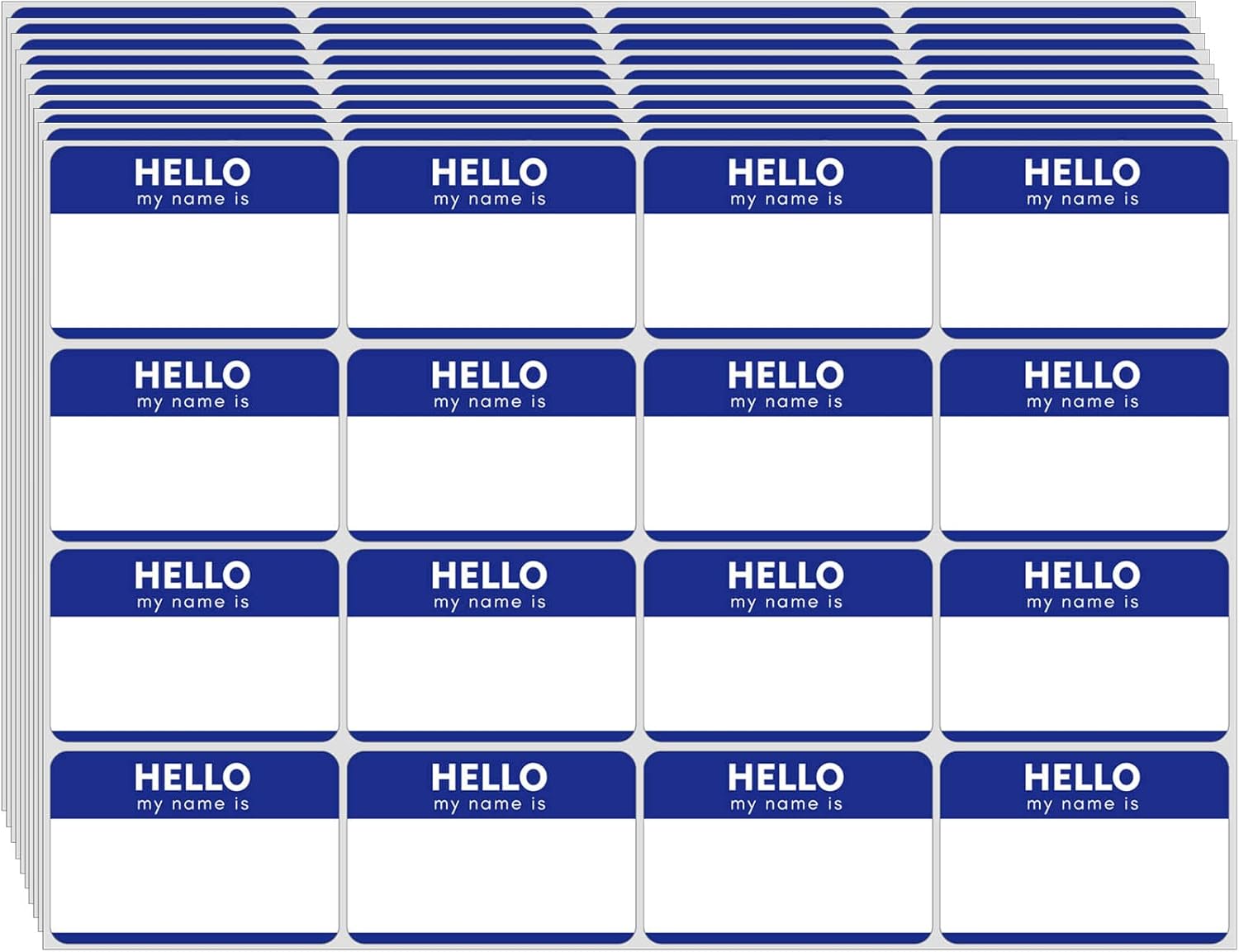 Amazon.com: Zacool 480 Pcs Name Tag Stickers (3"x 2") Blue Hello My ...