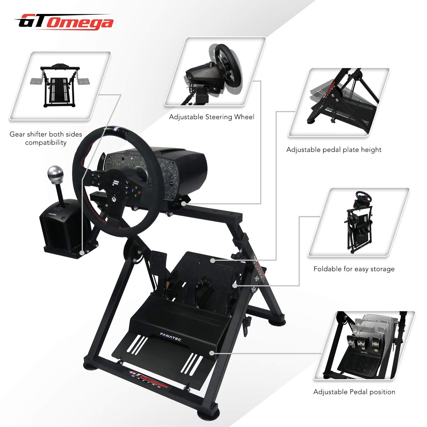 GT Omega APEX Racing Wheel Stand for Thrustmaster T500/T300 Gaming ...